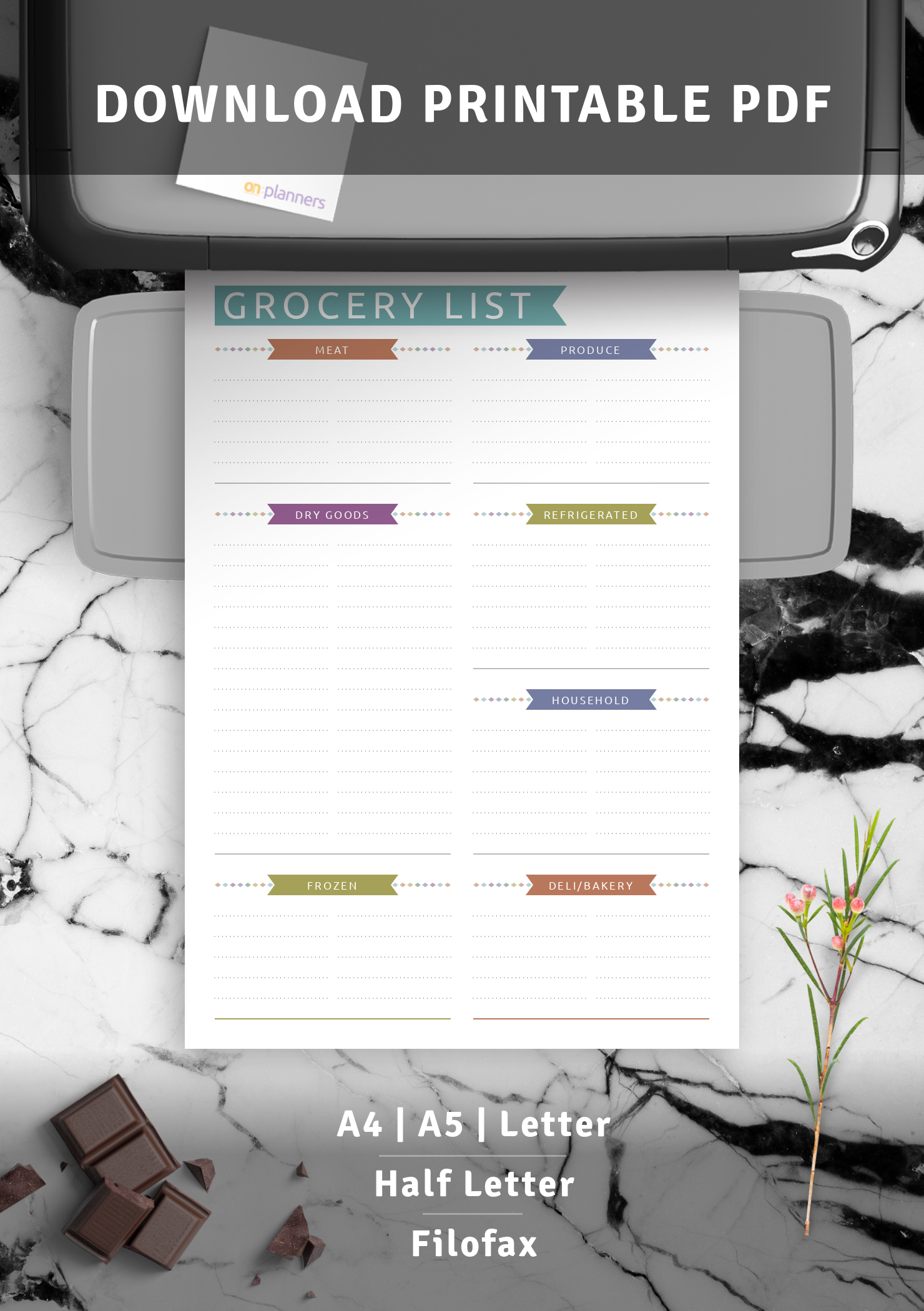 Download Printable Grocery List Template - Casual Style PDF