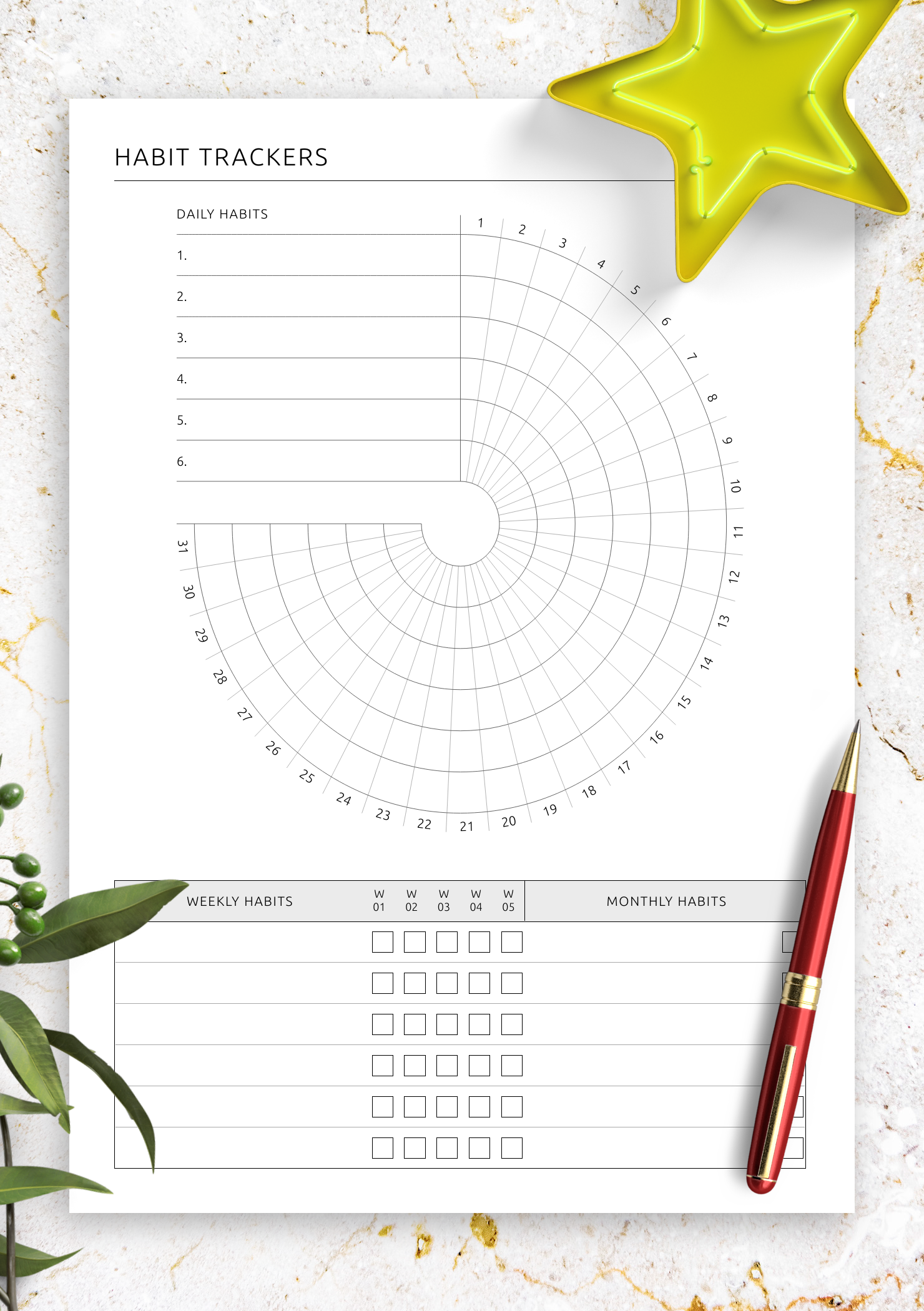 Download Printable Habit Trackers PDF
