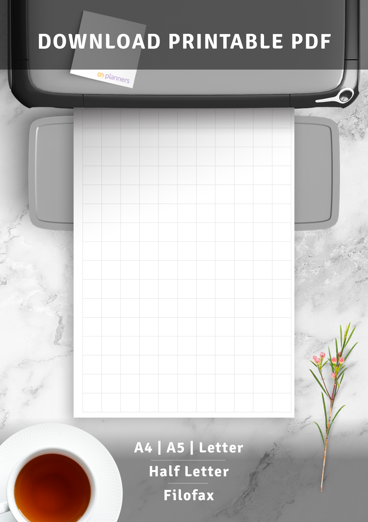 Download Printable Half Inch Graph Paper PDF