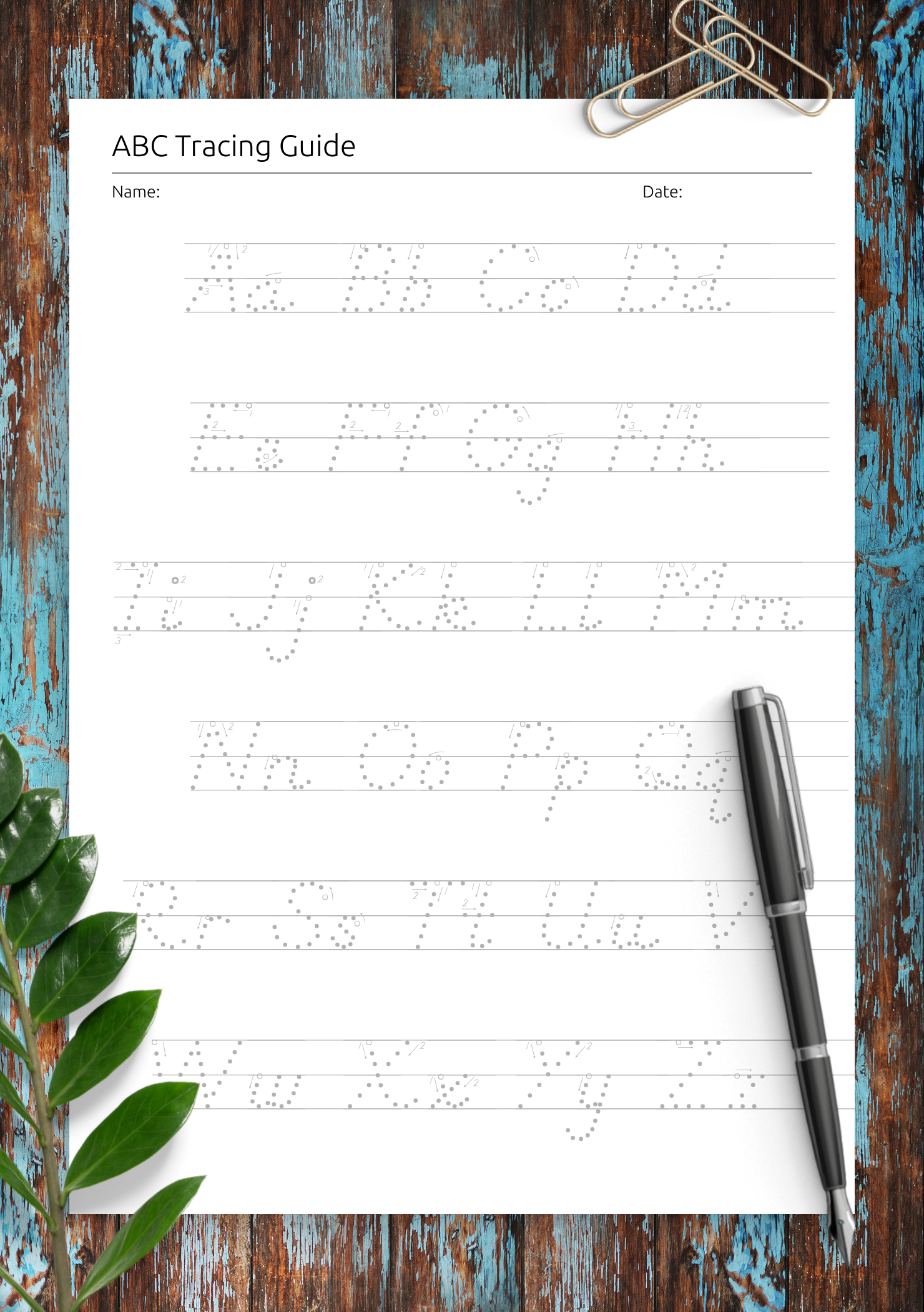 Download ABC Tracing Guide for Kids Printable PDF