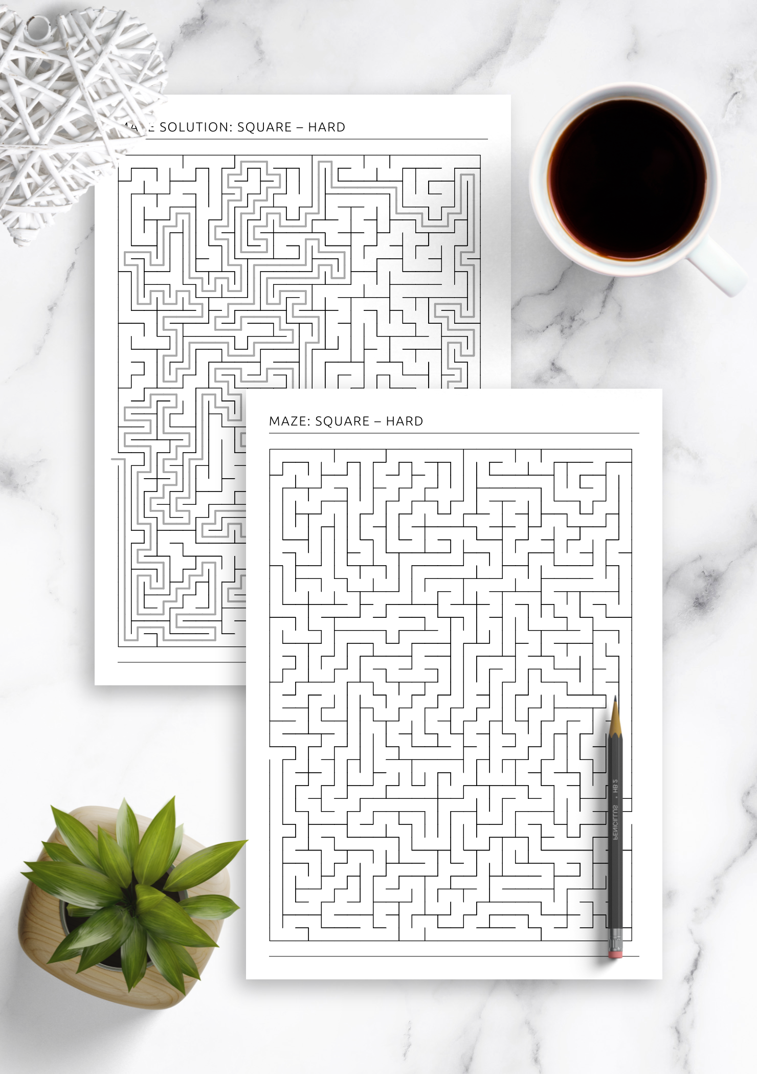 Download Printable Hard Square Maze PDF