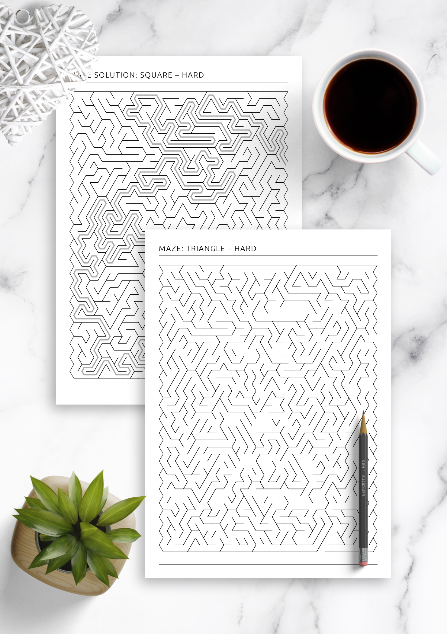 Download Printable Hard Triangle Maze PDF