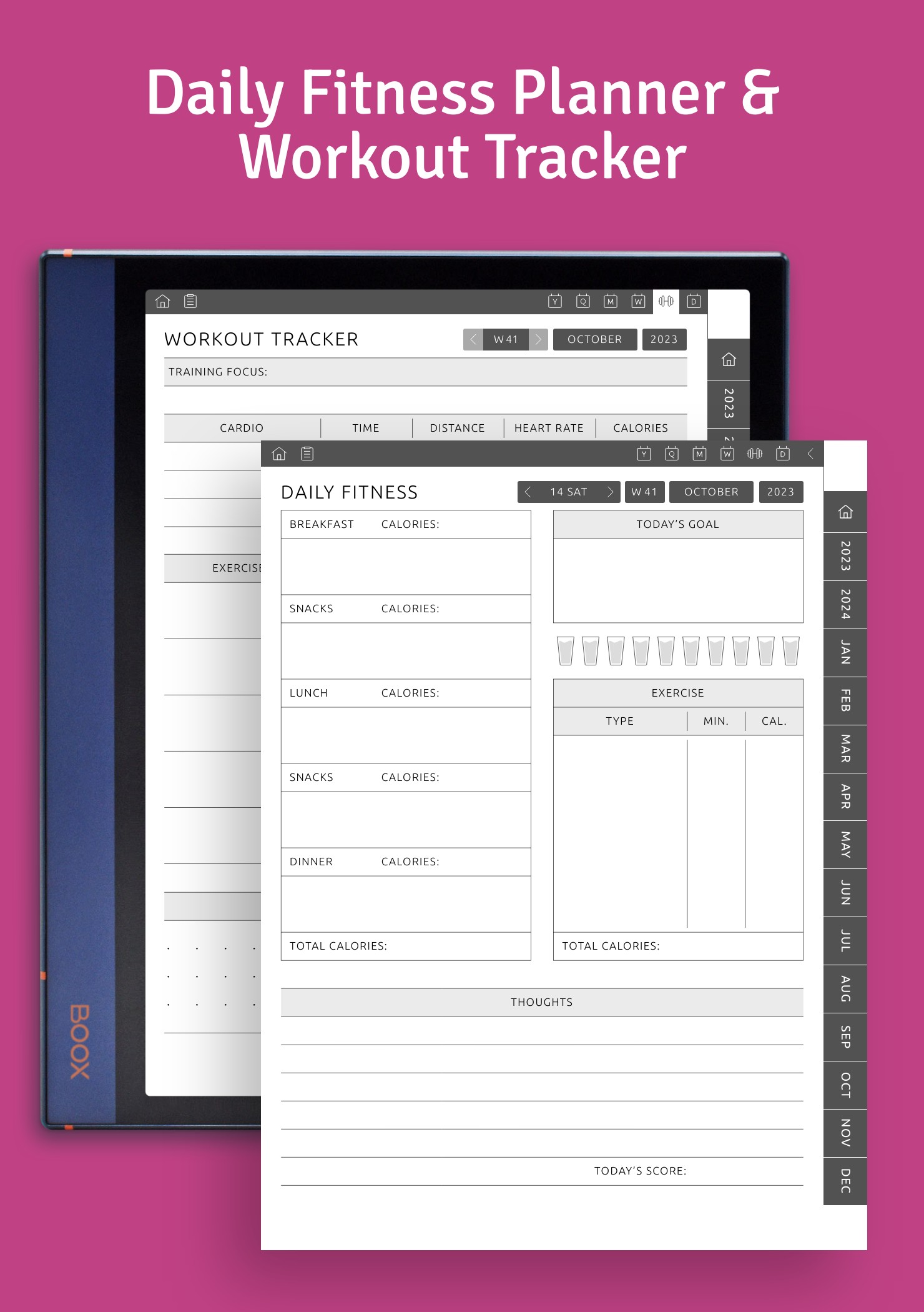 Download Health & Fitness Planner for ONYX BOOX Note Air