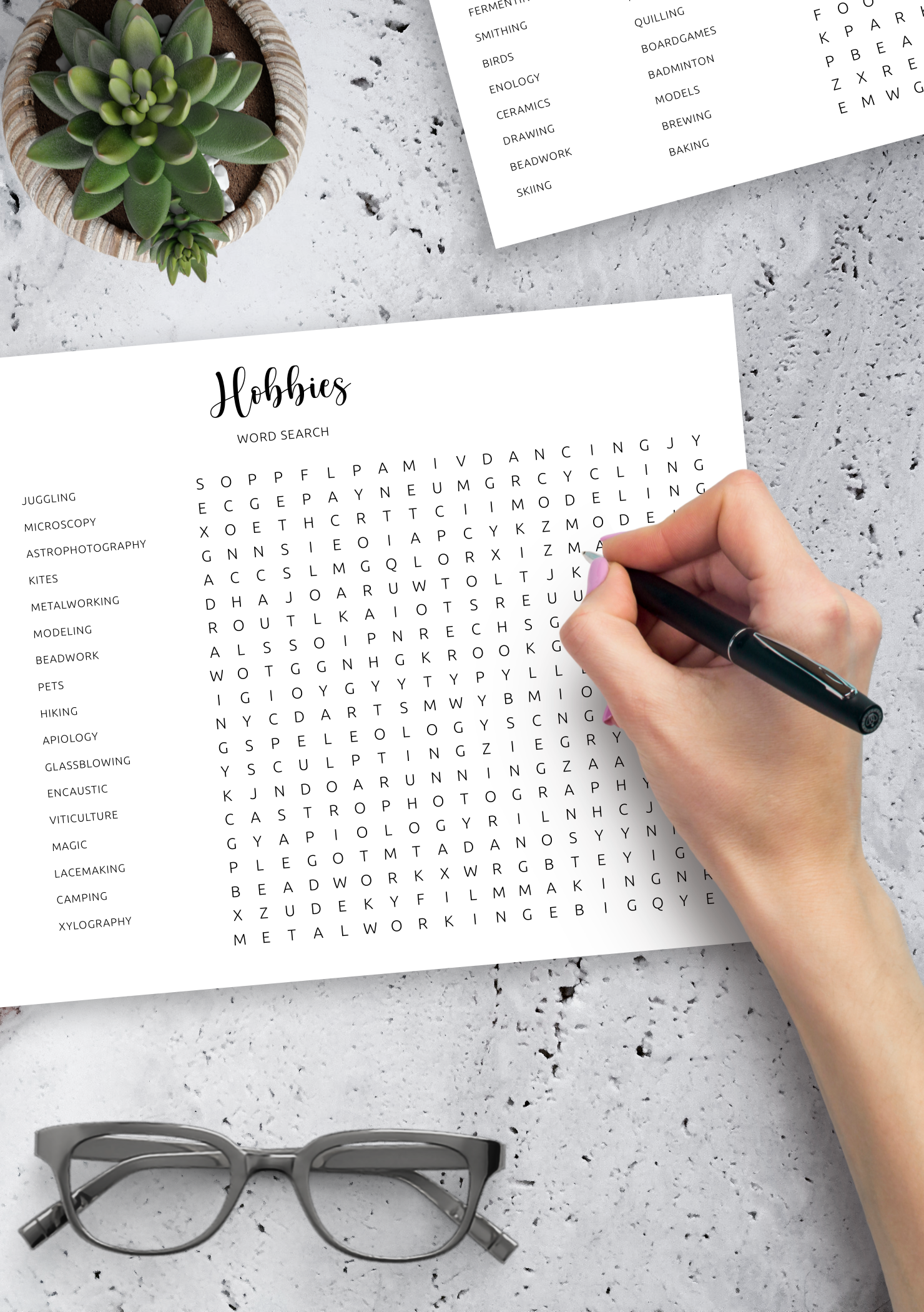 Download Printable Hobbies Word Search in PDF