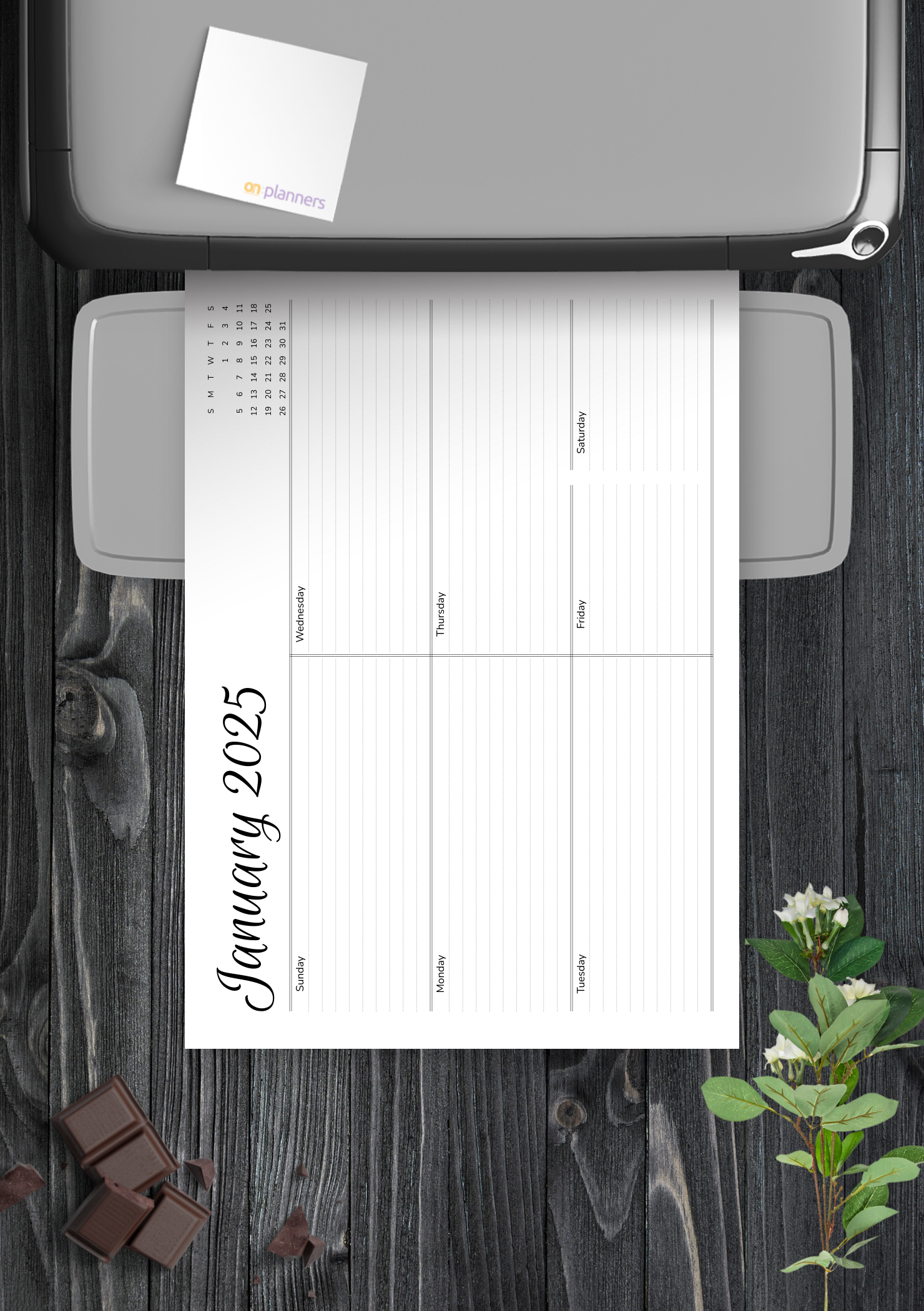 Download Printable Horizontal Weekly Schedule Template PDF