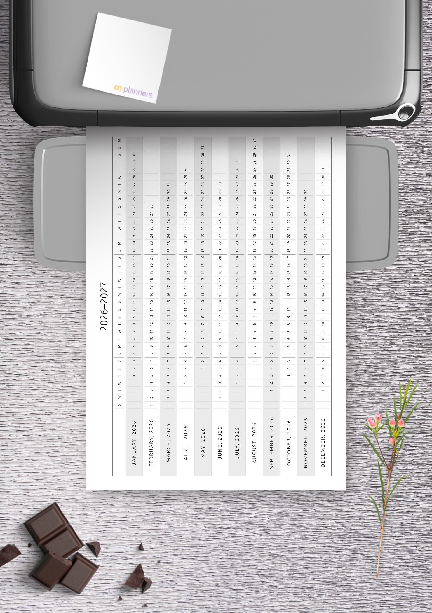 Horizontal Yearly Calendar Template – Plan the Whole Year Easily