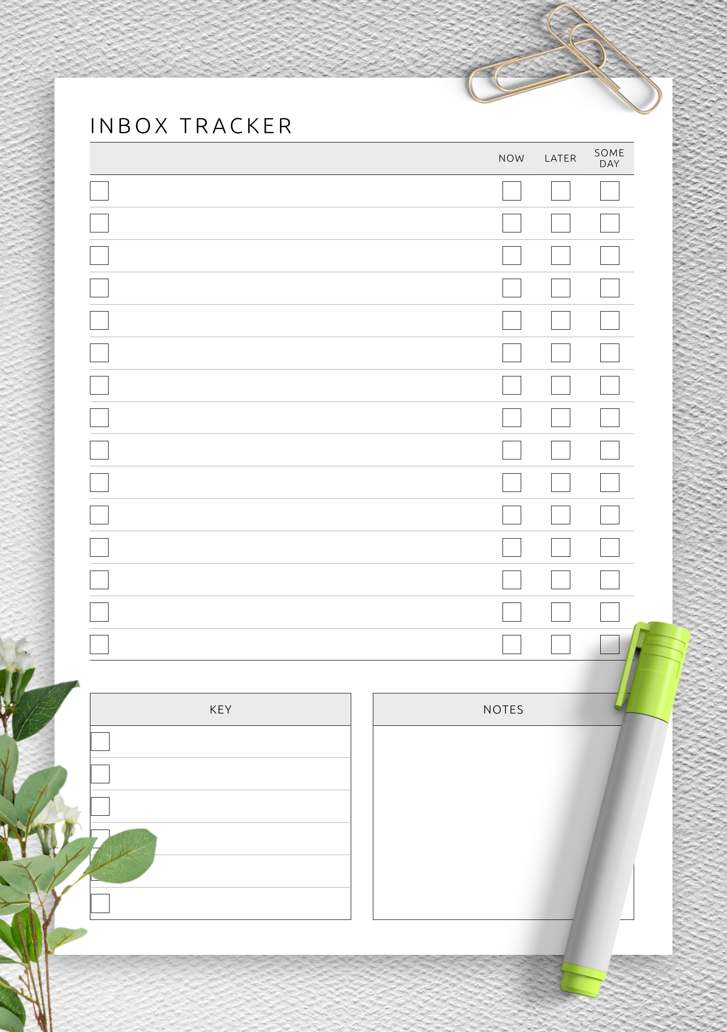 Download Printable Inbox Tracker Template with Priorities PDF