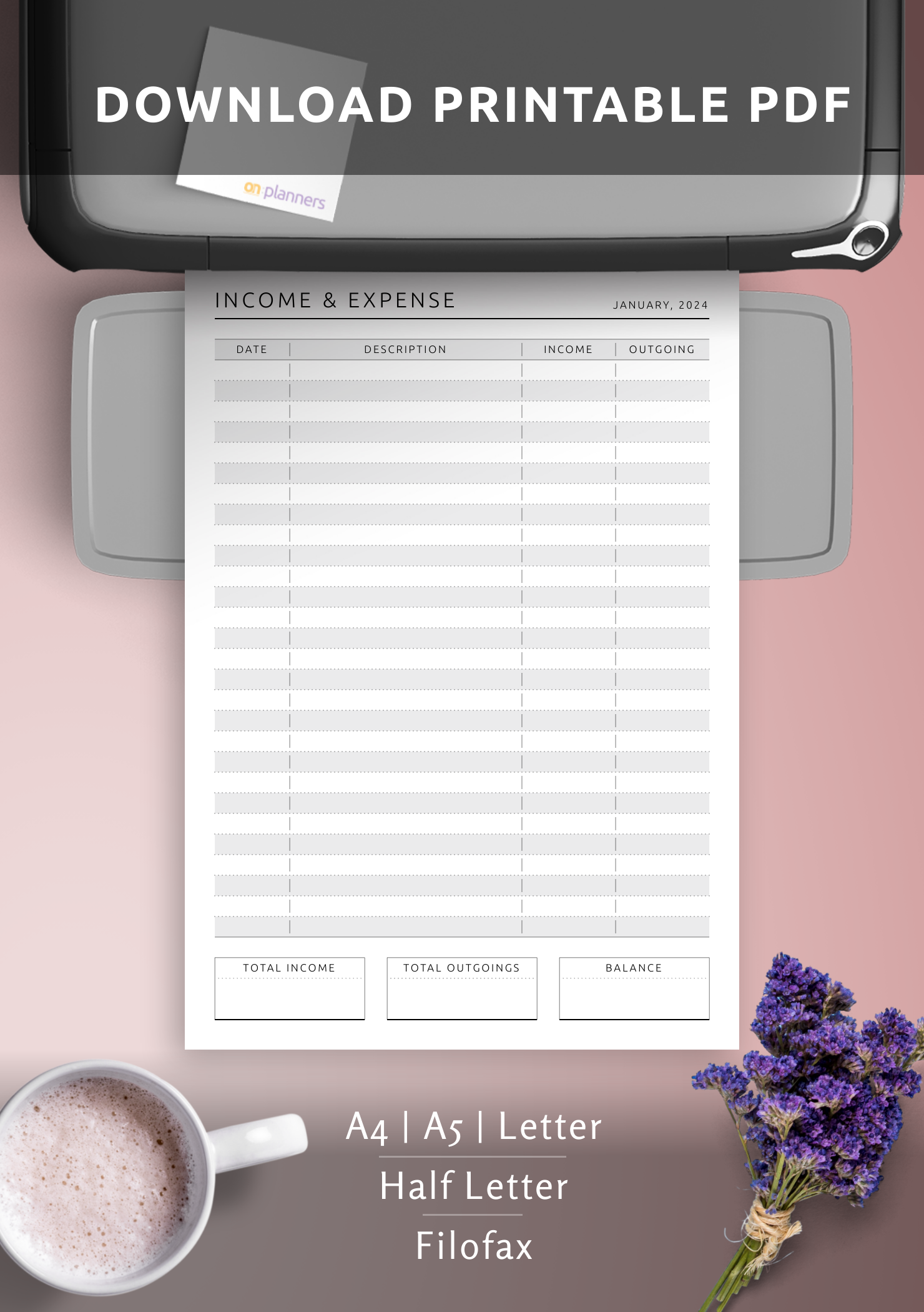 Download Printable Income & Expense Tracker - Original Style PDF