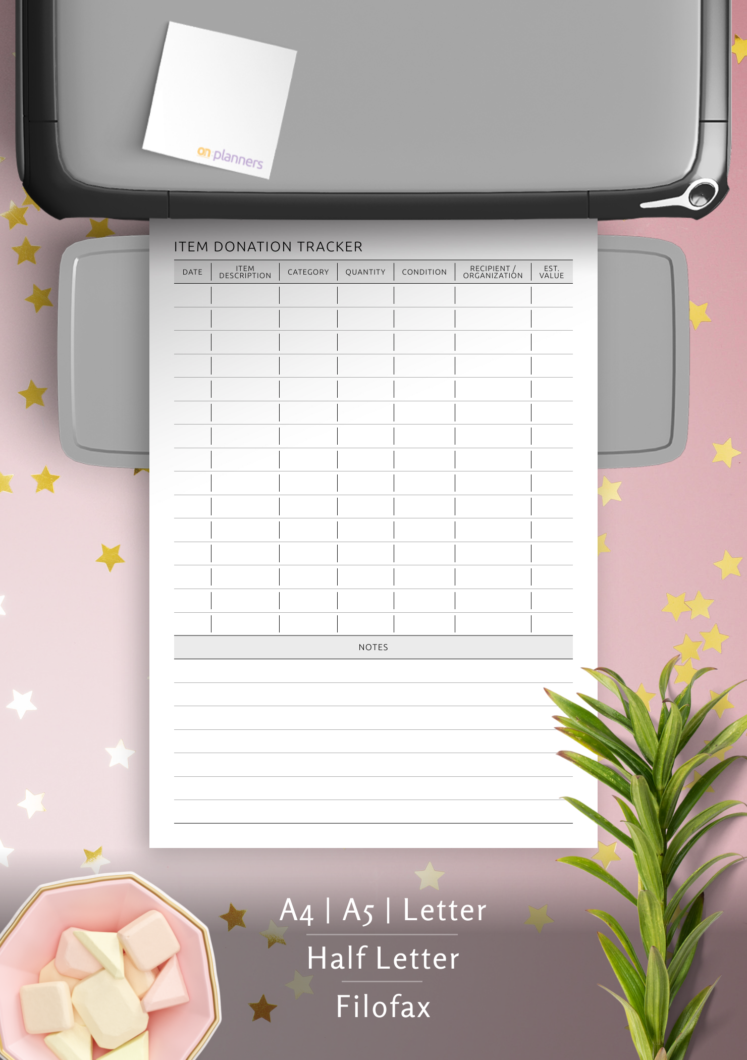 Item Donation Tracker PDF: Get Printable or Digital Template for ...