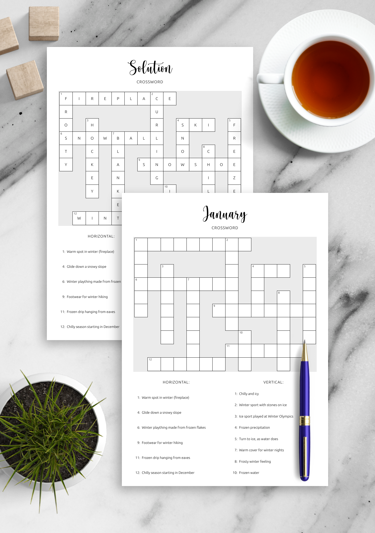 Download Printable January Crossword PDF – Kickstart the New Year