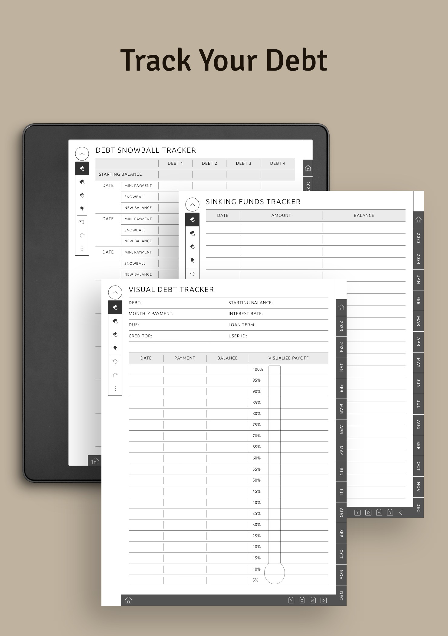Download Kindle Scribe Budget Planner Hyperlinked PDF