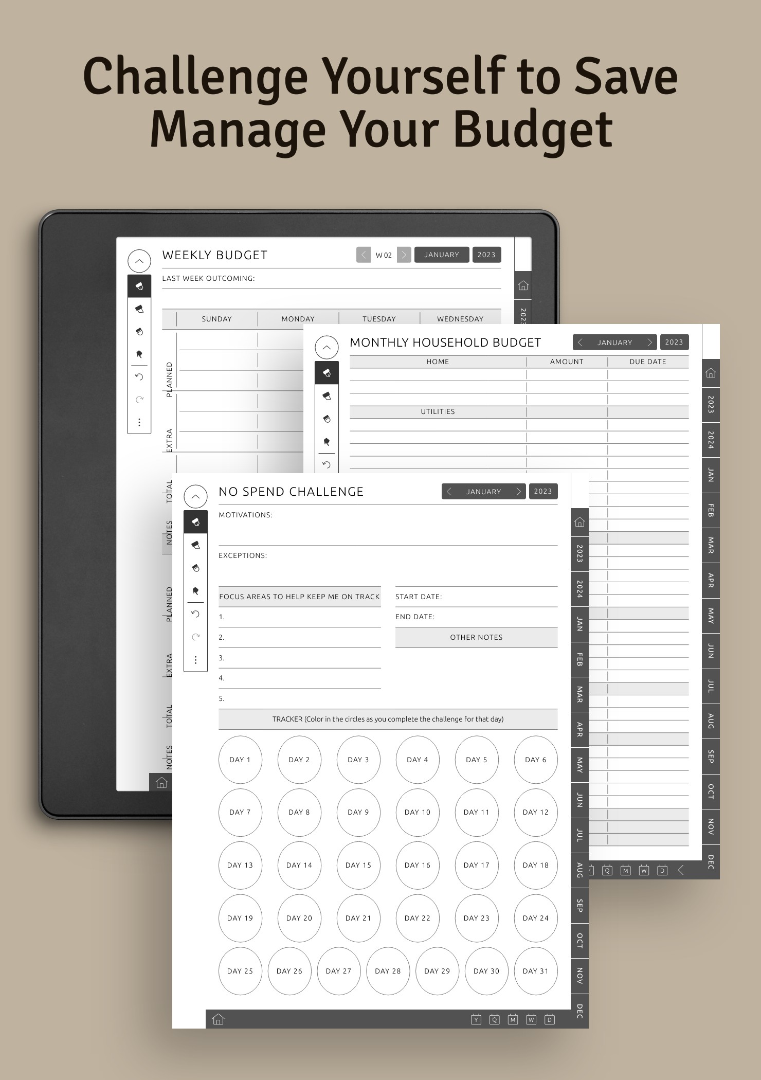 Download Kindle Scribe Budget Planner Hyperlinked PDF