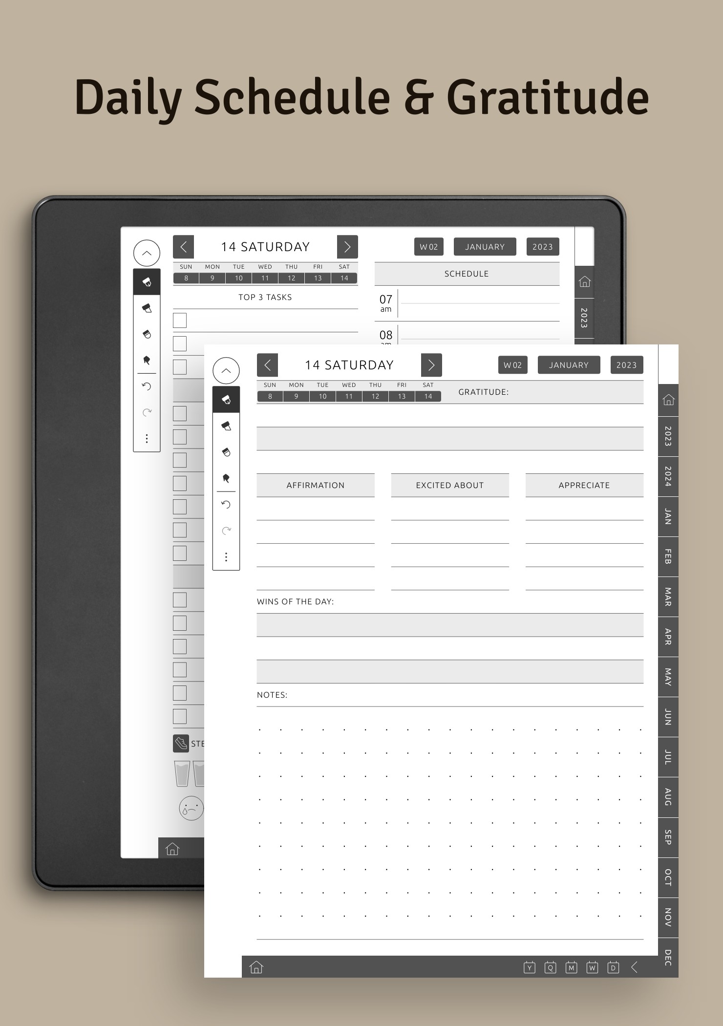 Download Kindle Scribe Daily Gratitude Planner Hyperlinked PDF