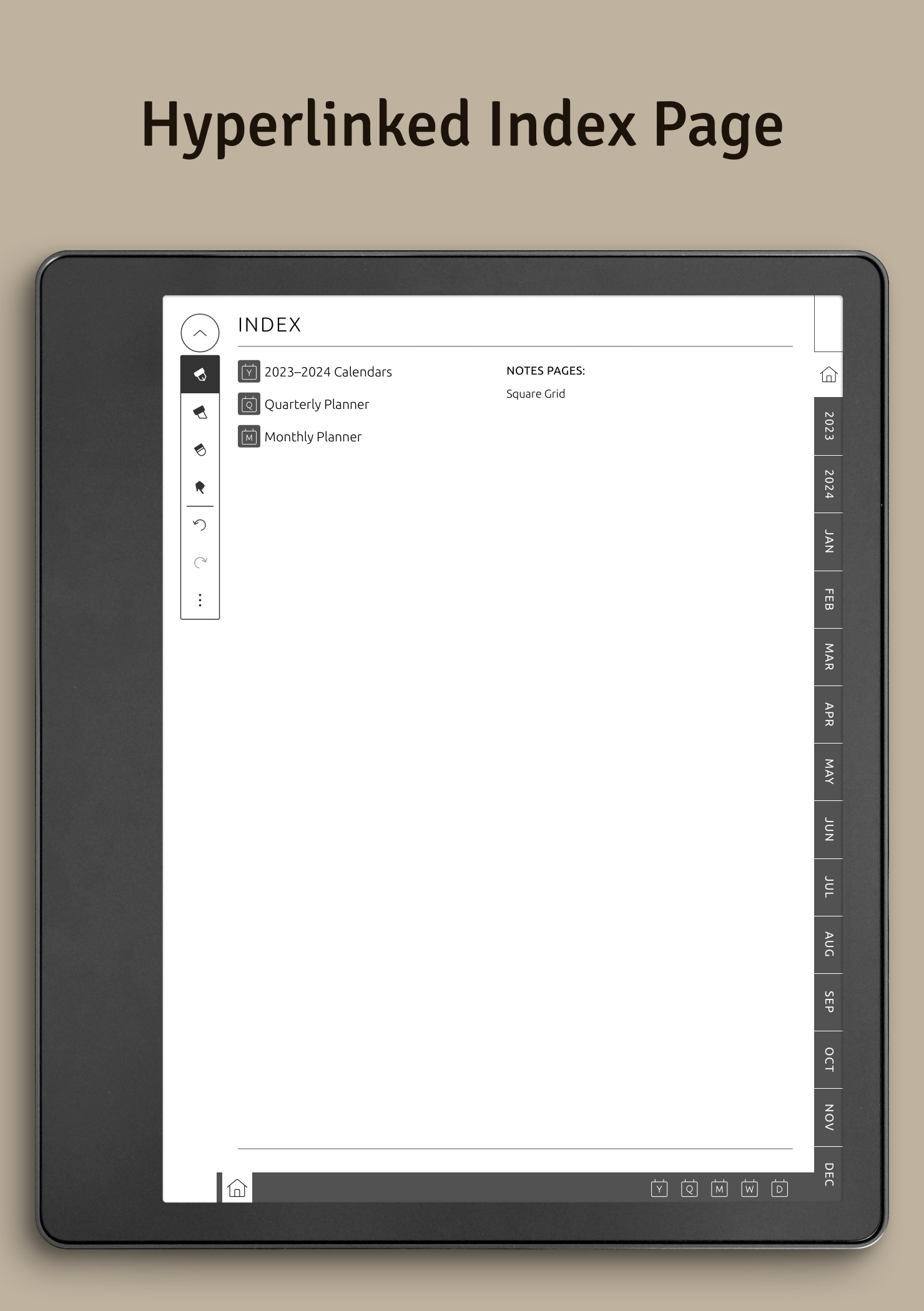 Download Kindle Scribe Daily Notes Square Grid Hyperlinked PDF