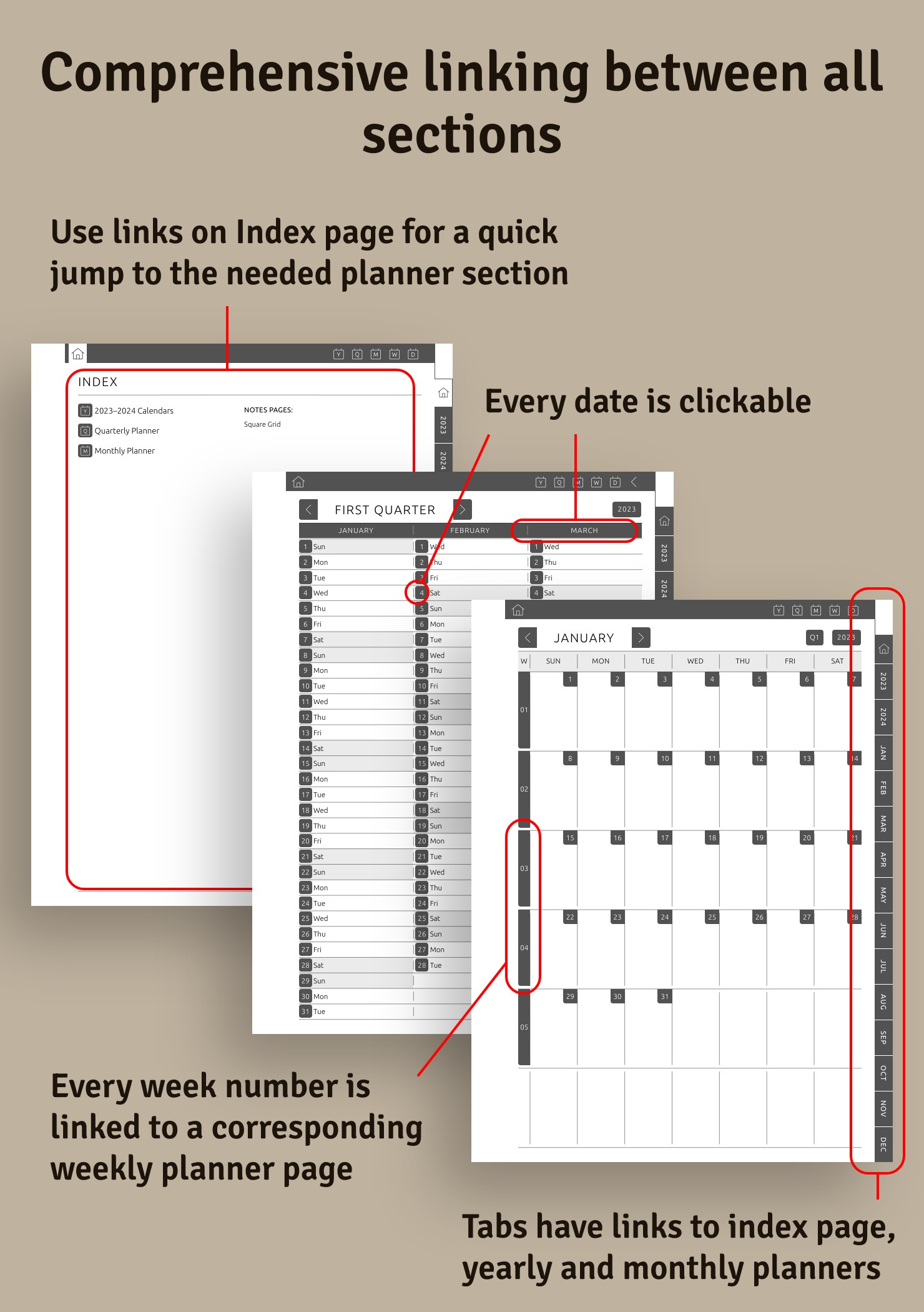 Download Kindle Scribe Daily Notes Square Grid Hyperlinked PDF