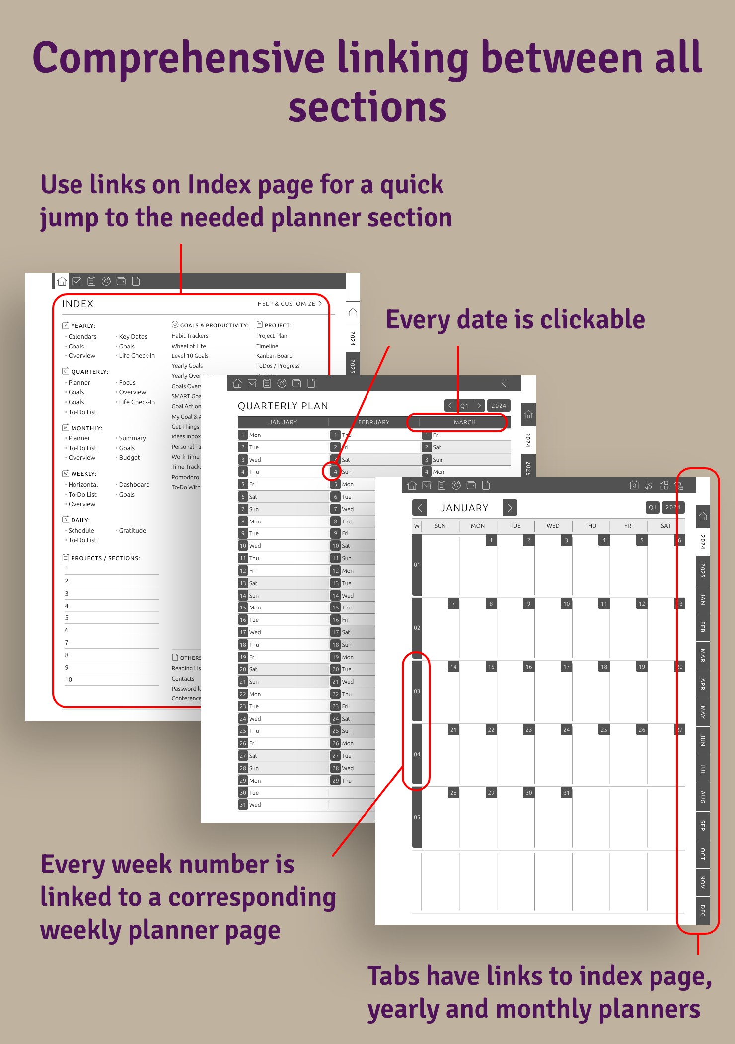 Download Kindle Scribe Daily Planner Hyperlinked PDF