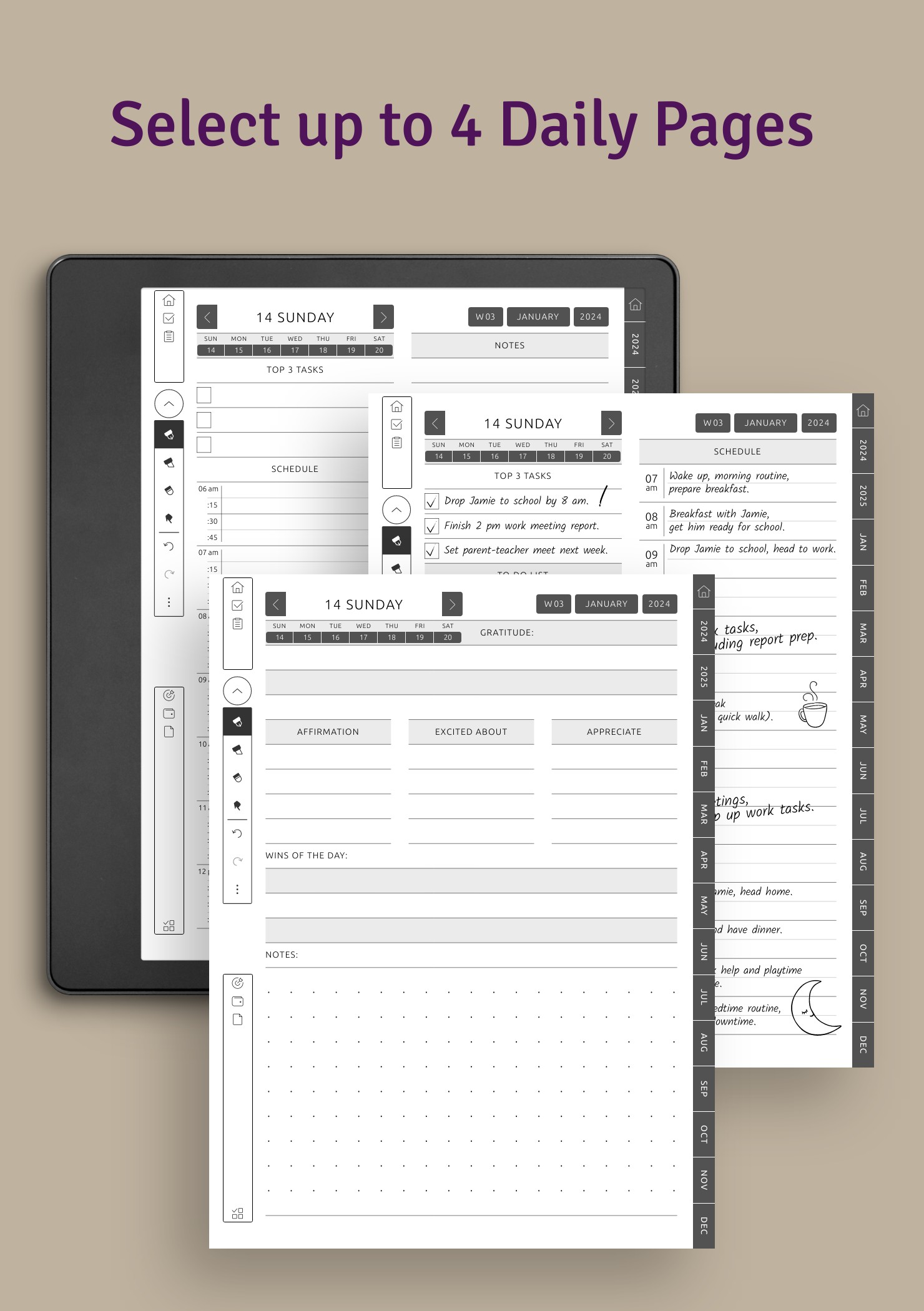 Download Kindle Scribe Daily Planner Hyperlinked PDF