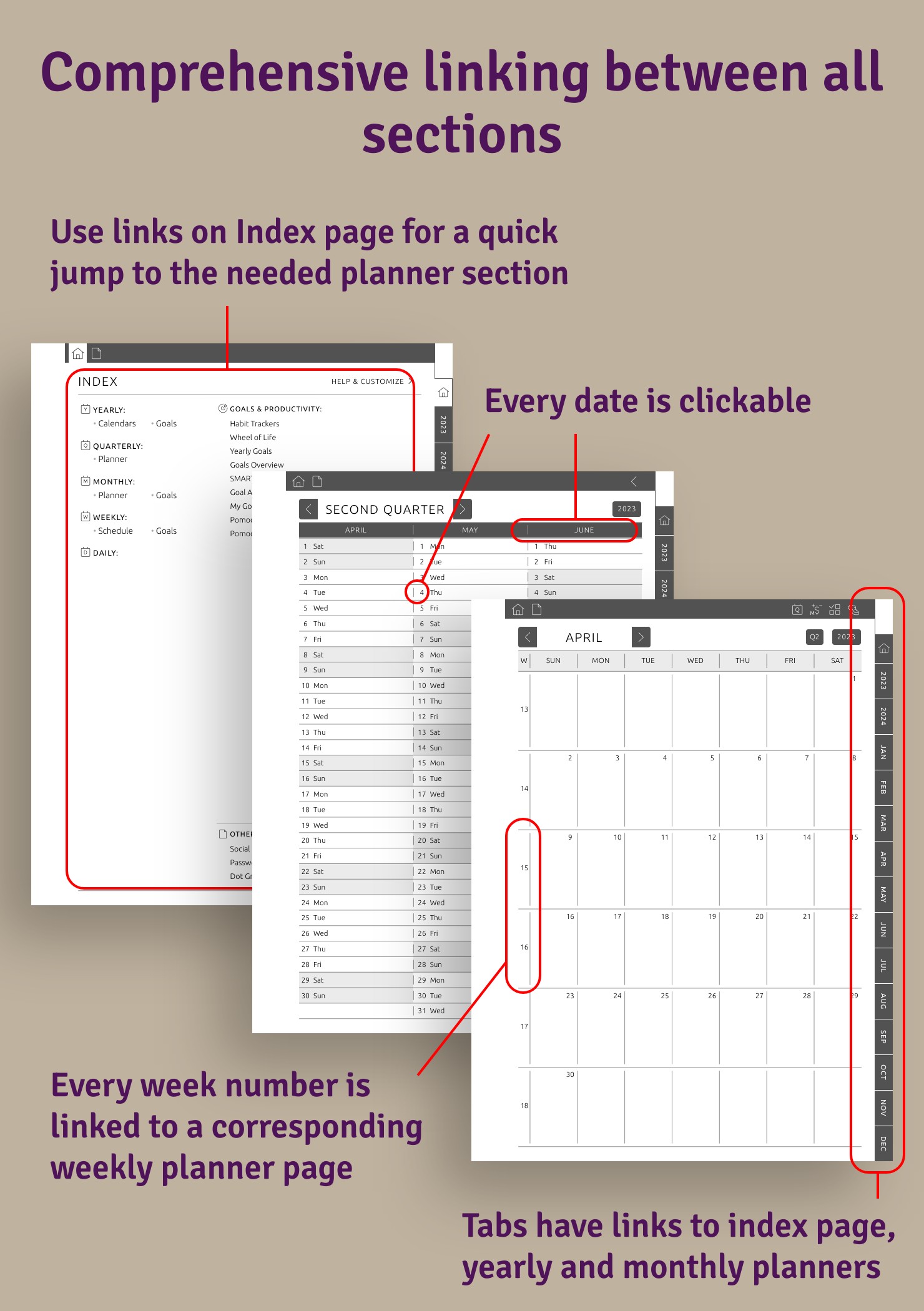 Download Kindle Scribe Goal Planner Hyperlinked PDF