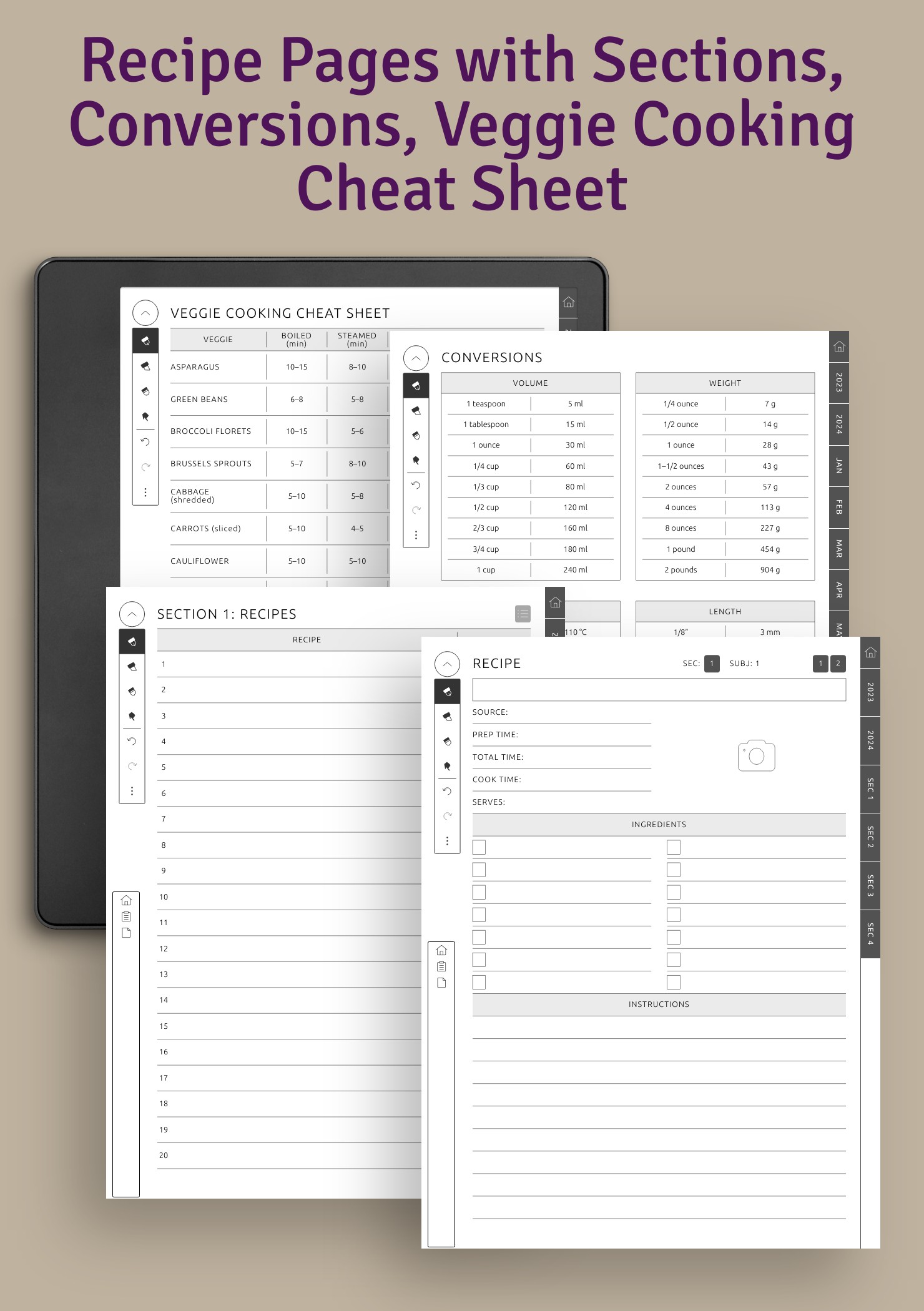 Download Kindle Scribe Health & Fitness Planner Hyperlinked PDF