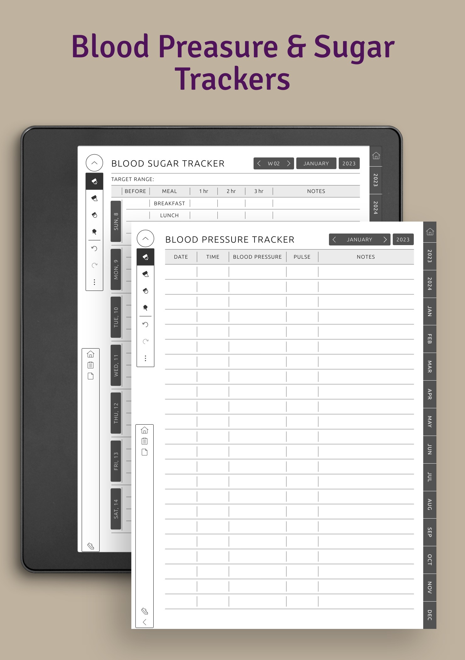 Download Kindle Scribe Health & Fitness Planner Hyperlinked PDF