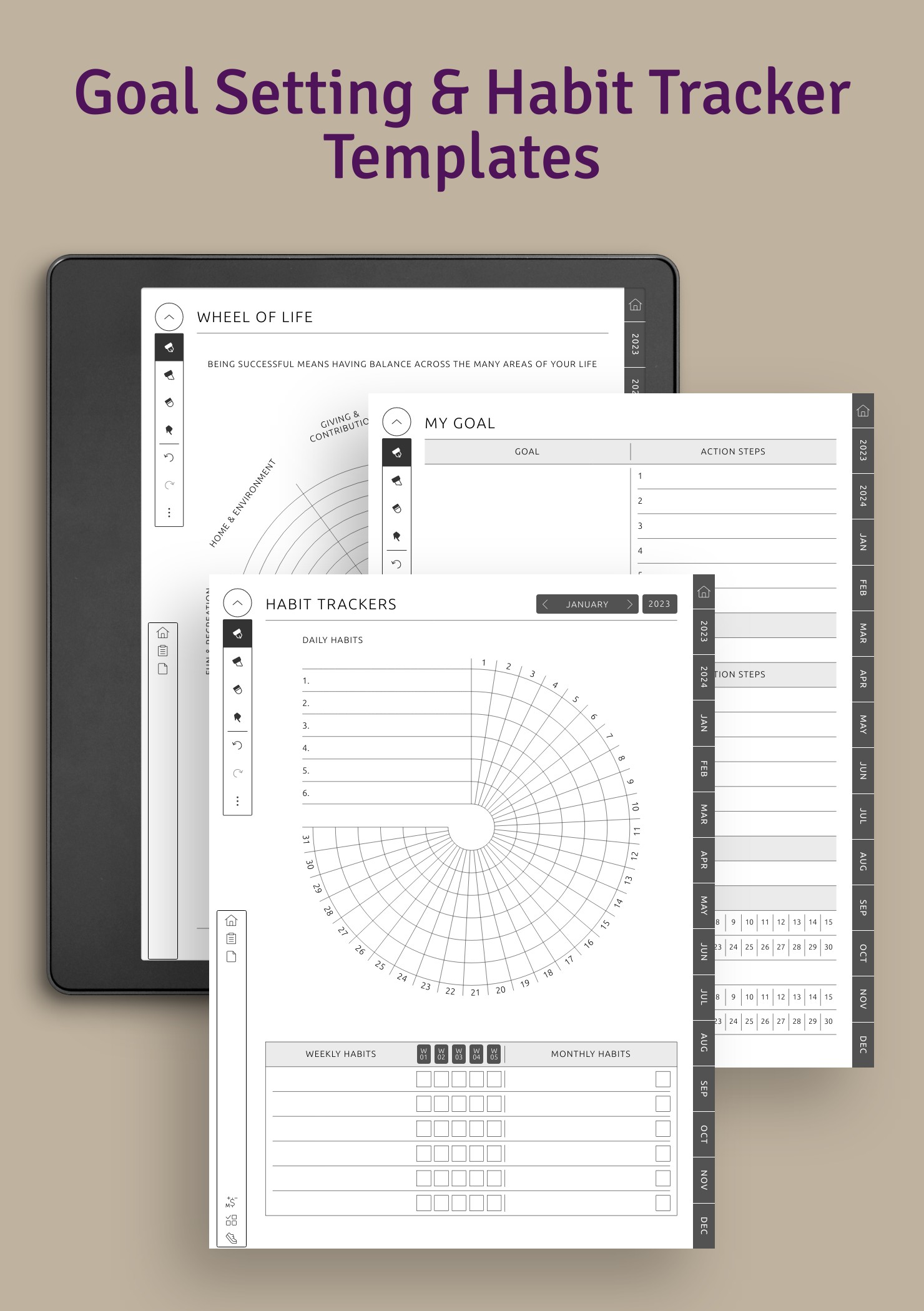 Download Kindle Scribe Health & Fitness Planner Hyperlinked PDF