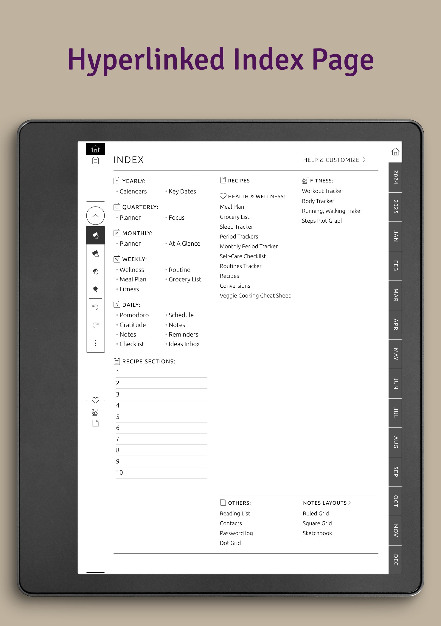 Download Kindle Scribe Meal Planner Hyperlinked PDF