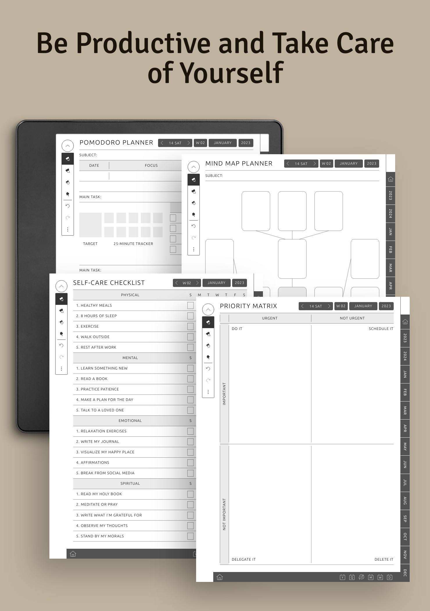 Download Kindle Scribe Monthly Planner Hyperlinked PDF