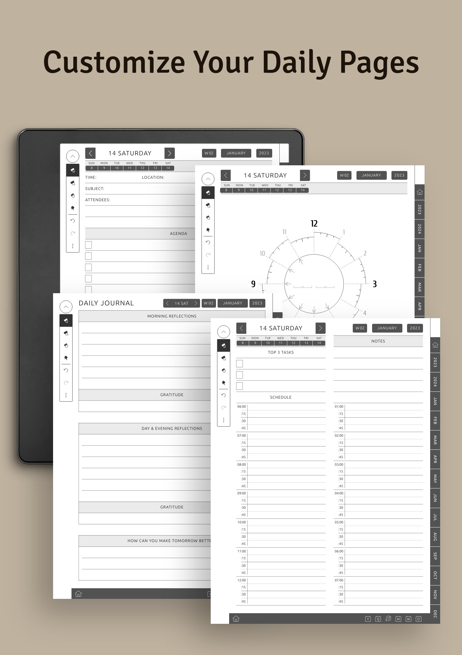 Download Kindle Scribe Monthly Planner Hyperlinked PDF