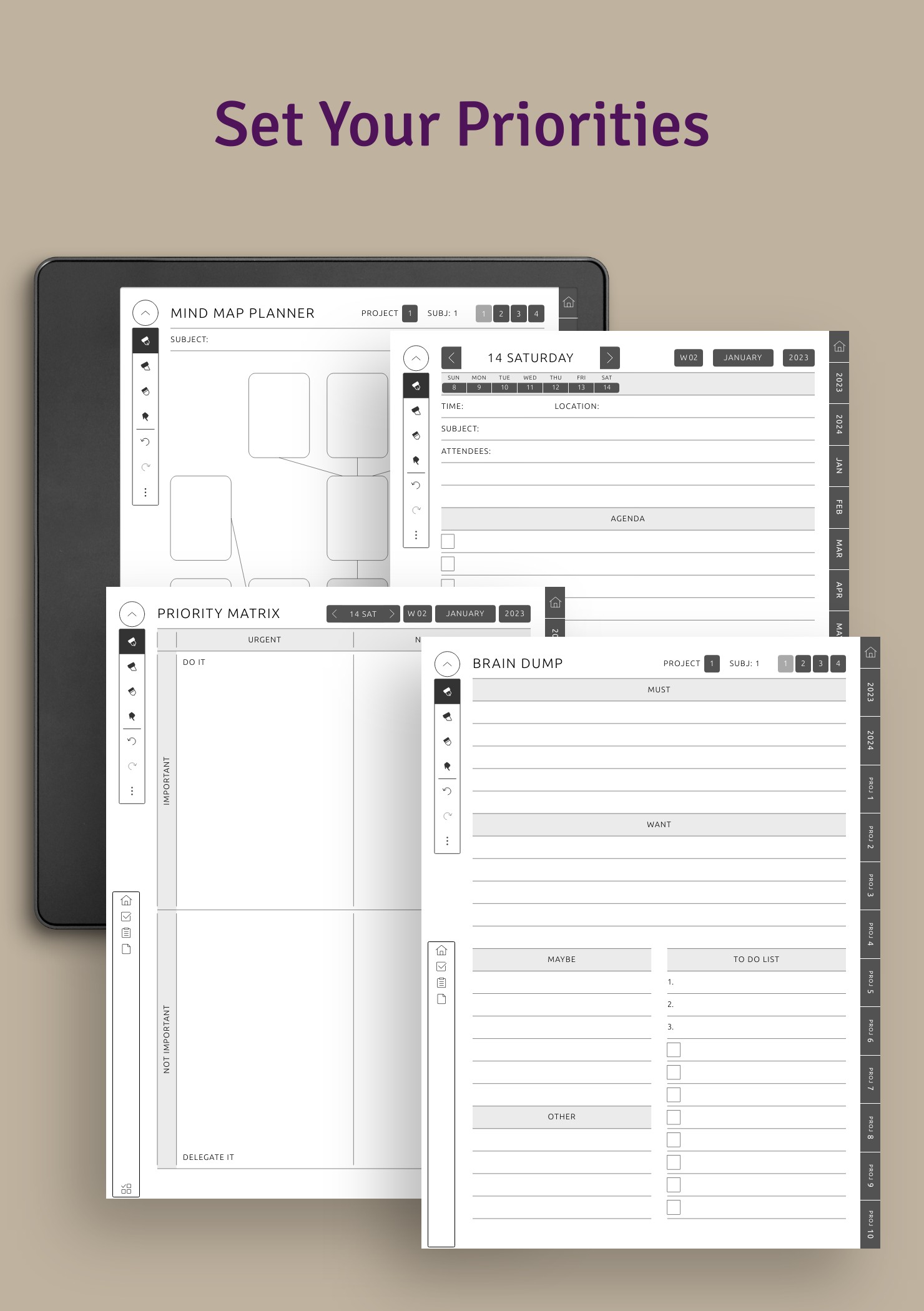 Download Kindle Scribe Project Planner Hyperlinked PDF