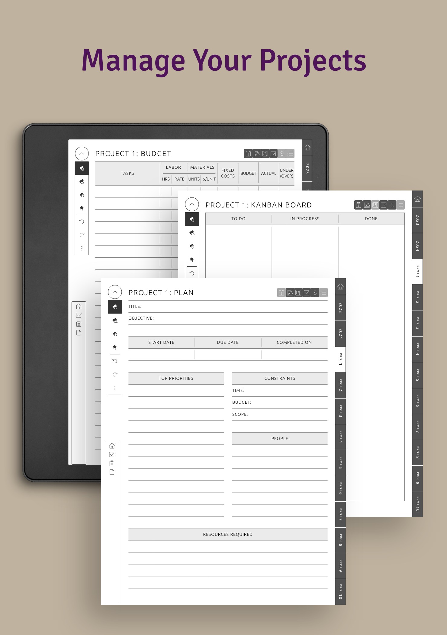 Download Kindle Scribe Project Planner Hyperlinked PDF