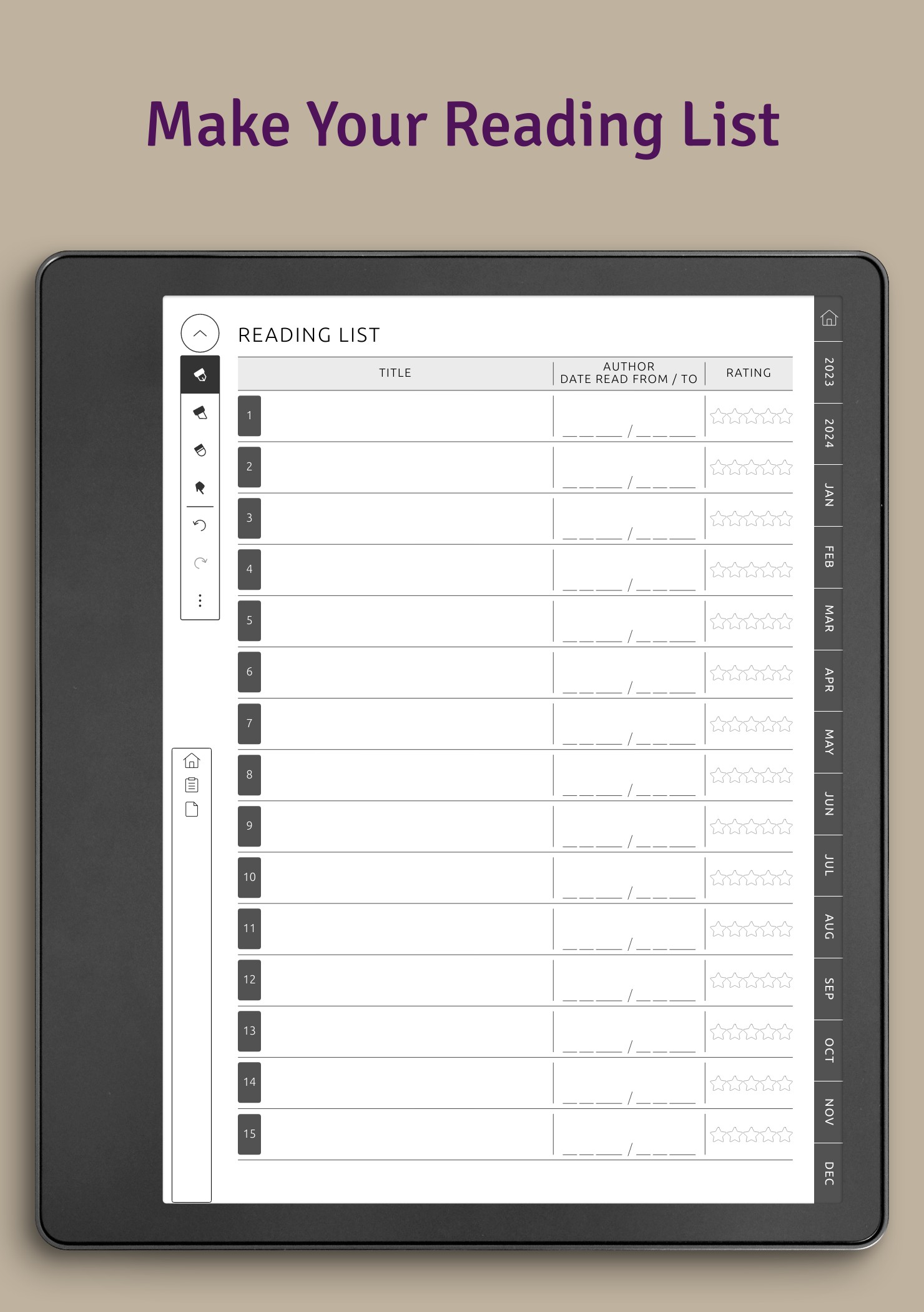 Download Kindle Scribe Reading Journal Hyperlinked PDF