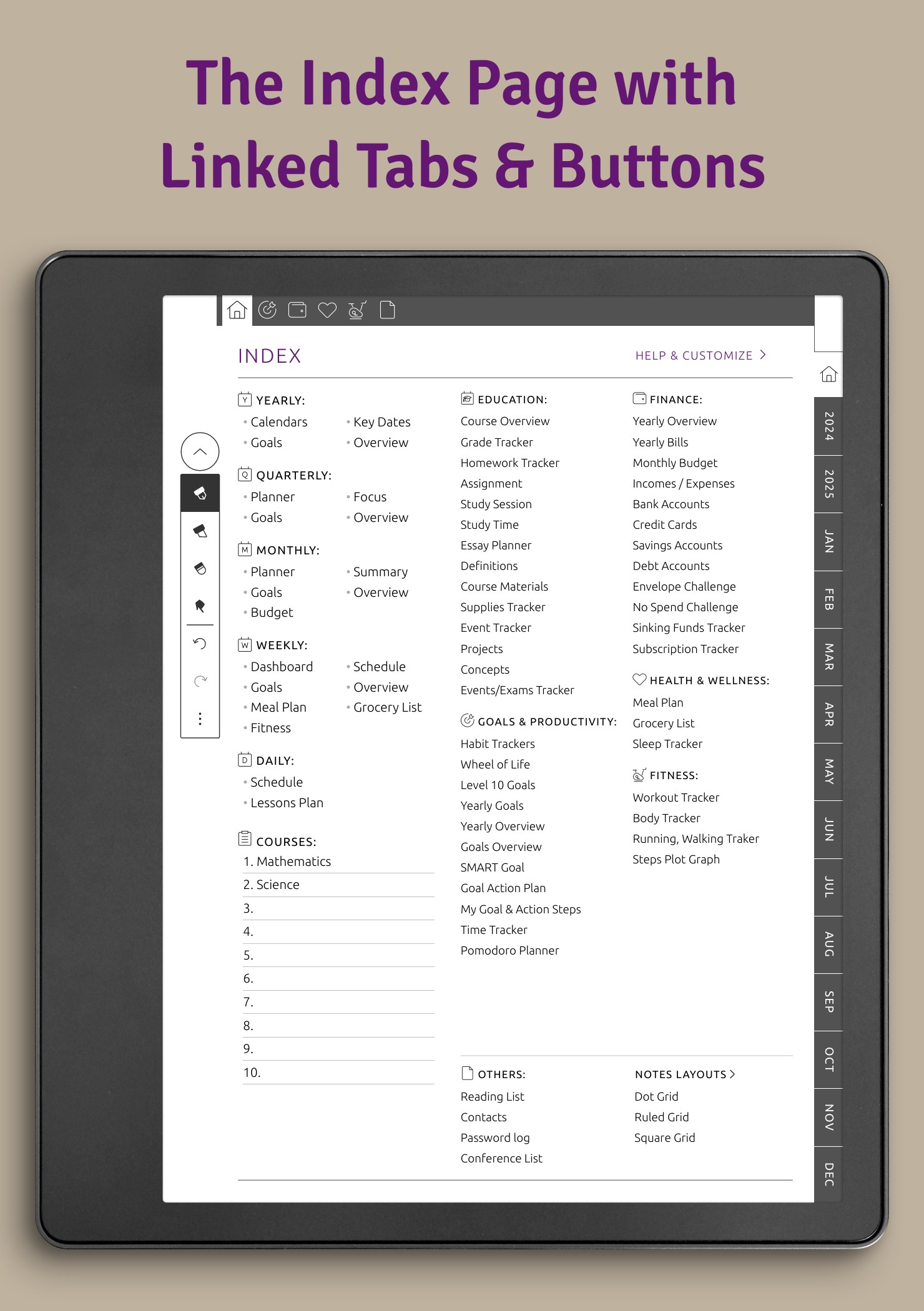 Download Kindle Scribe Student Planner Hyperlinked PDF