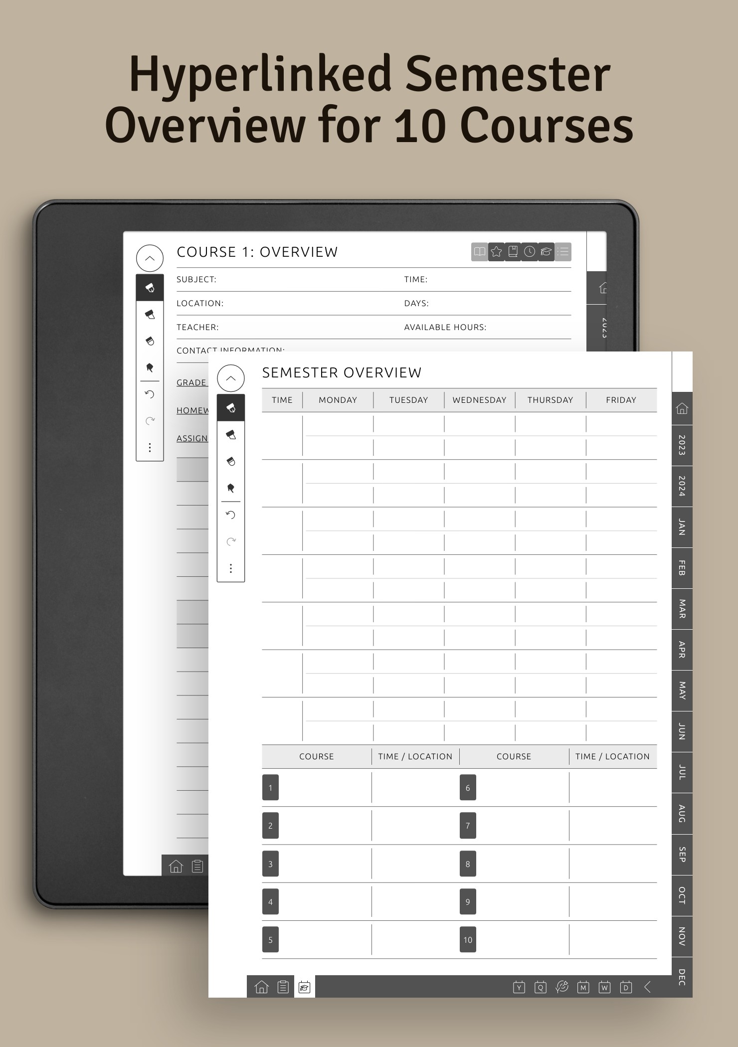 Download Kindle Scribe Student Planner Hyperlinked PDF