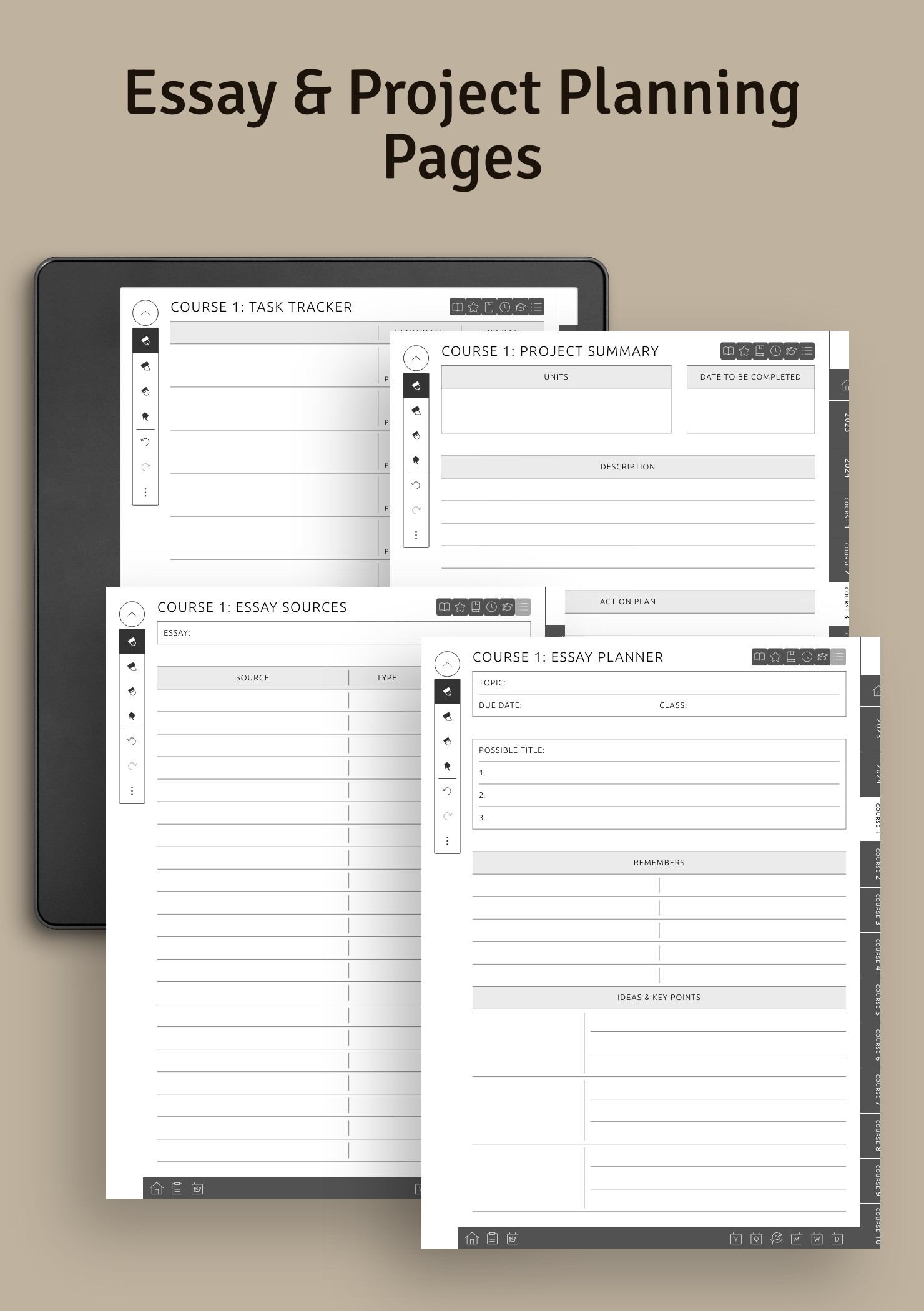 Download Kindle Scribe Student Planner Hyperlinked PDF