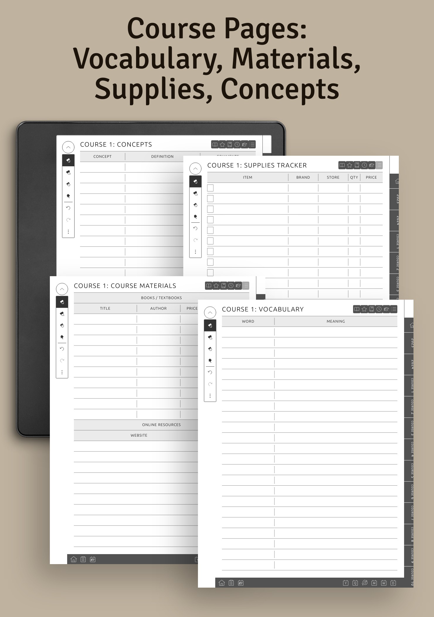Download Kindle Scribe Student Planner Hyperlinked PDF