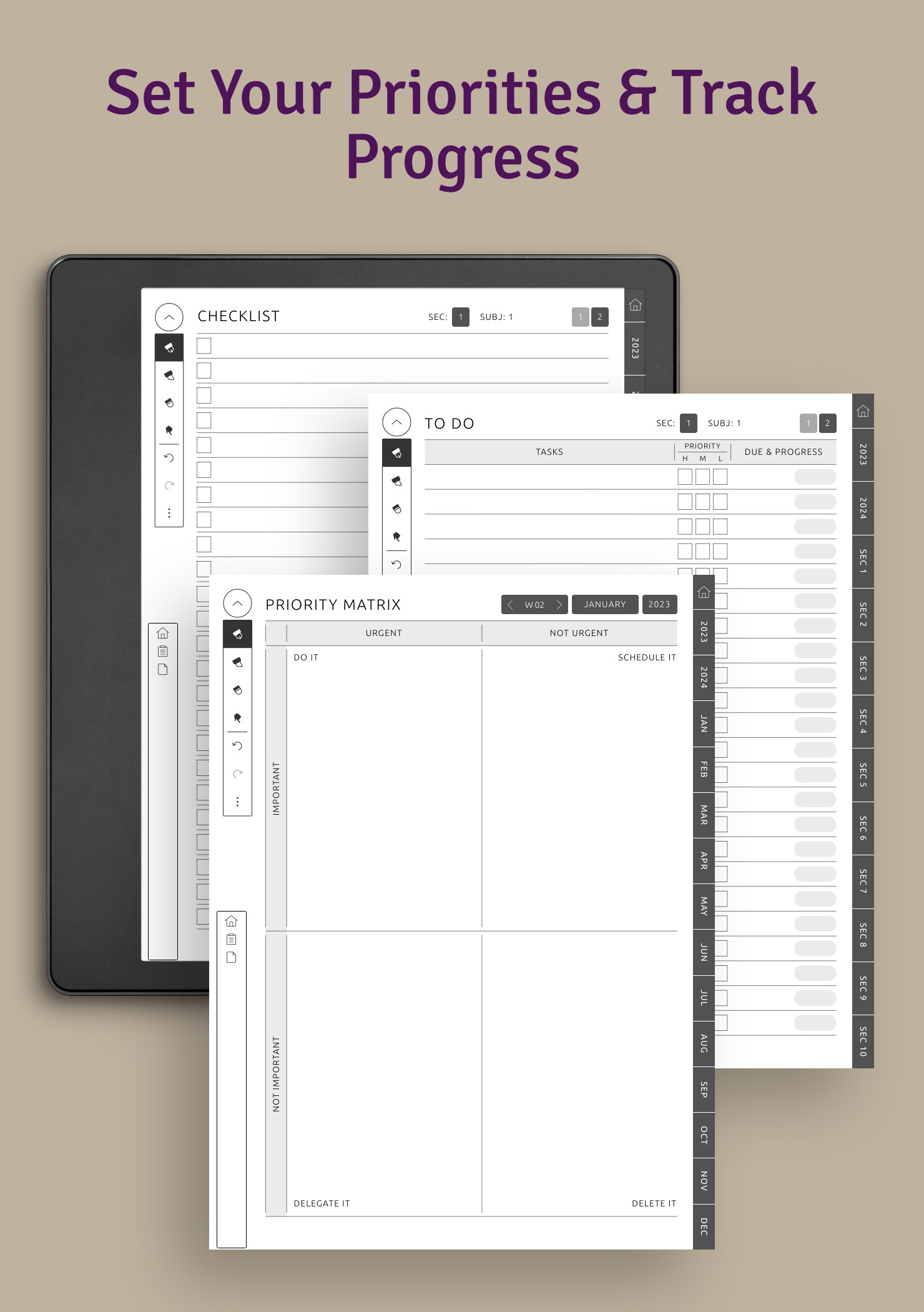 Download Kindle Scribe Weekly Planner Get Hyperlinked PDF