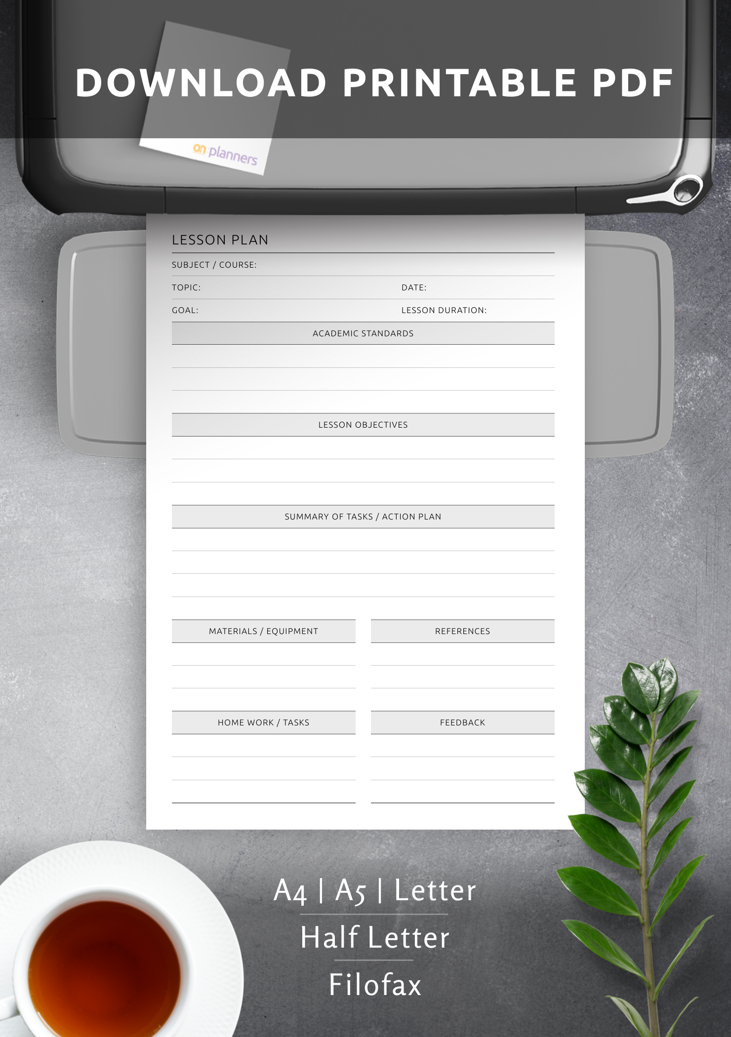 Download Printable Lesson Plan with Academic Standards PDF