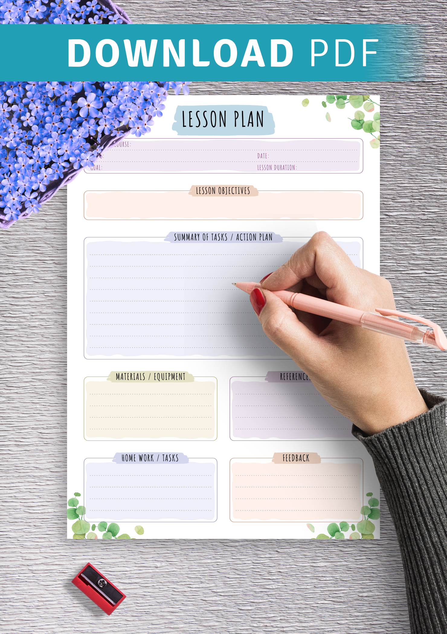 Download Printable Lesson Plan - Floral Style PDF