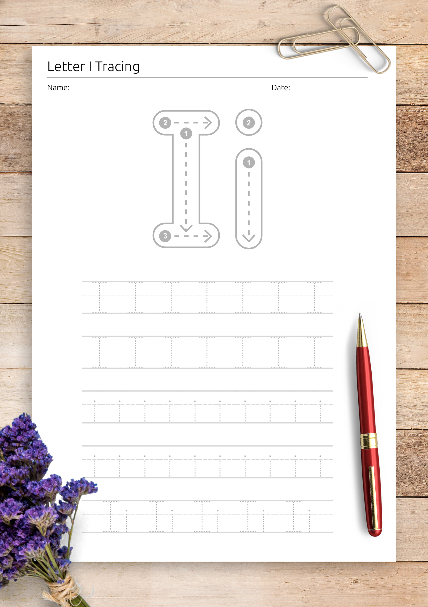 Download Letter I Worksheets for Kids Printable PDF