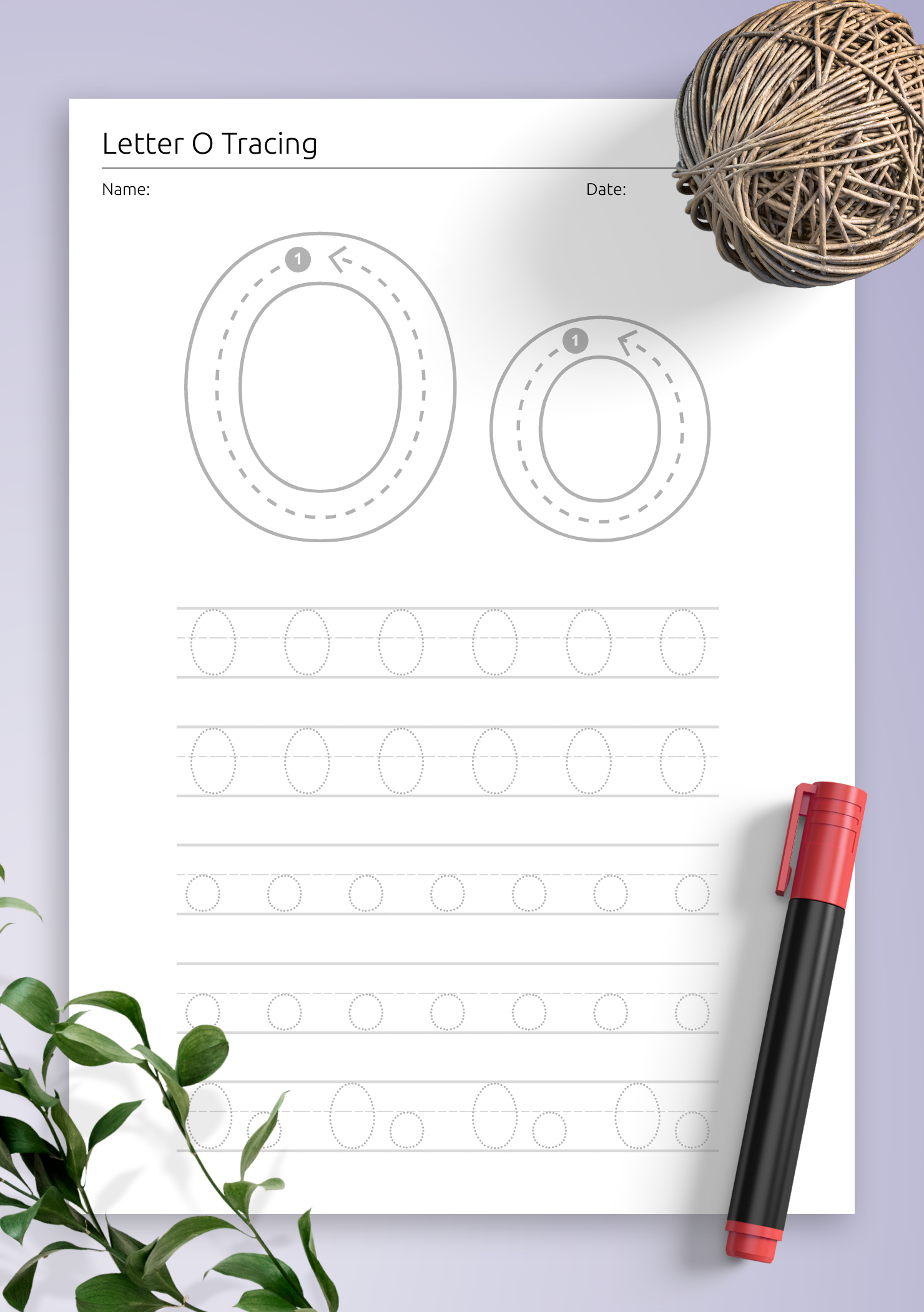Download Letter O Trace for Kids Printable PDF