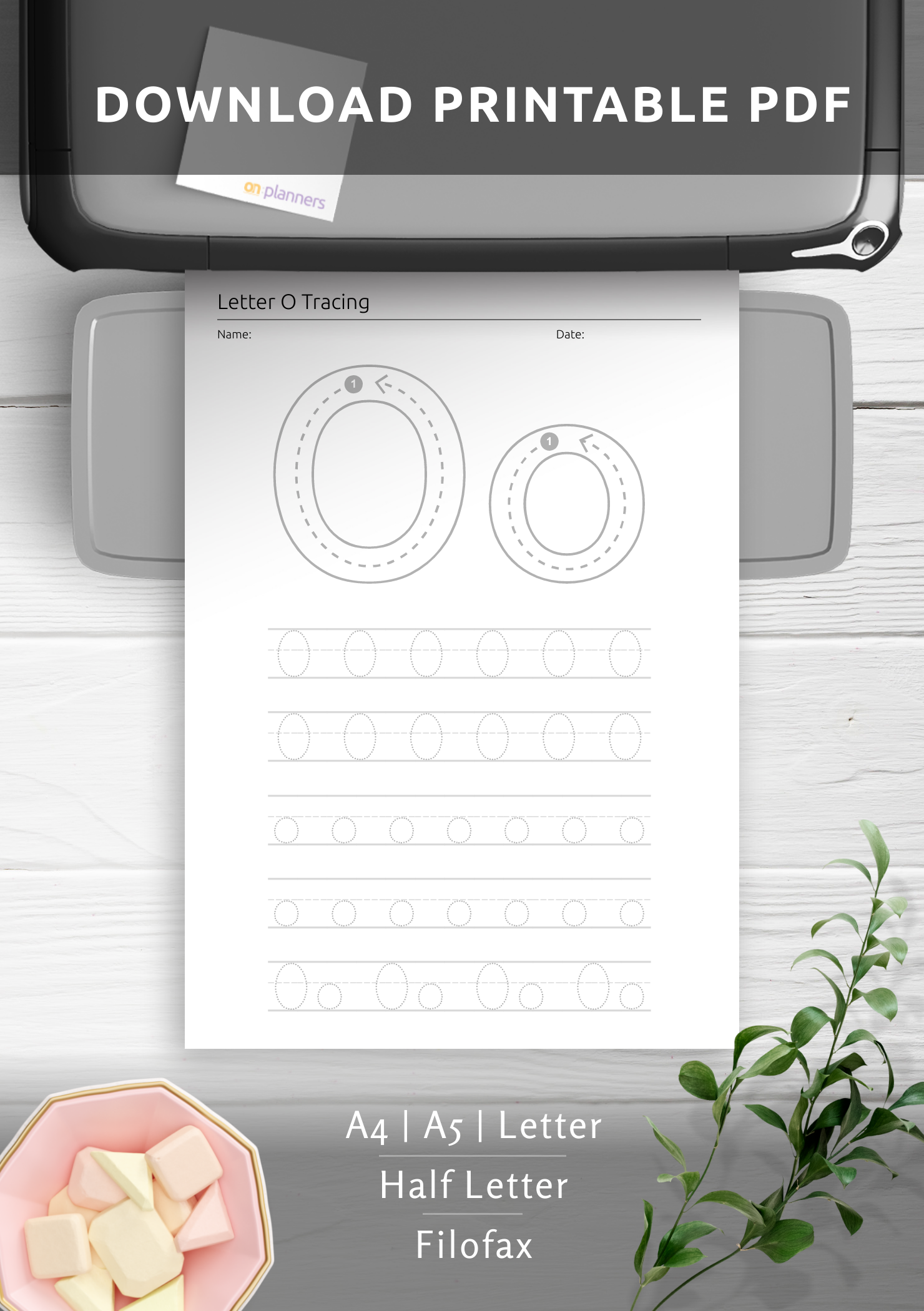 Download Letter O Trace for Kids Printable PDF
