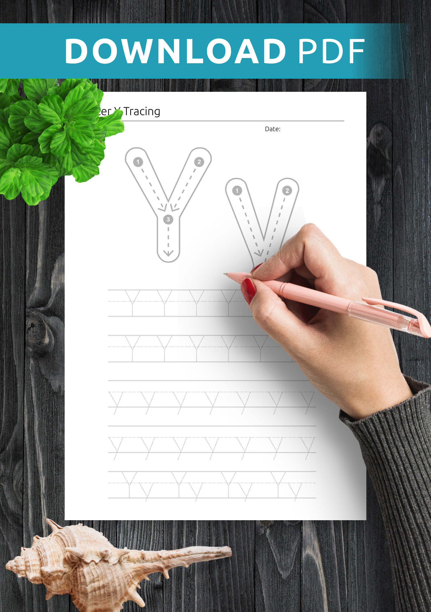 Download Letter Y Tracing for Kids Printable PDF