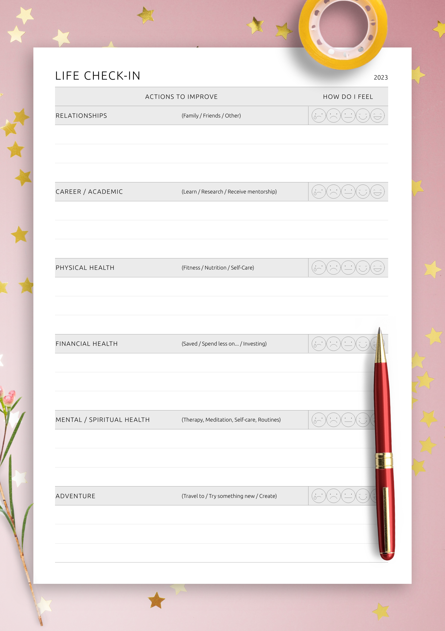 Download Printable Life Check-In PDF