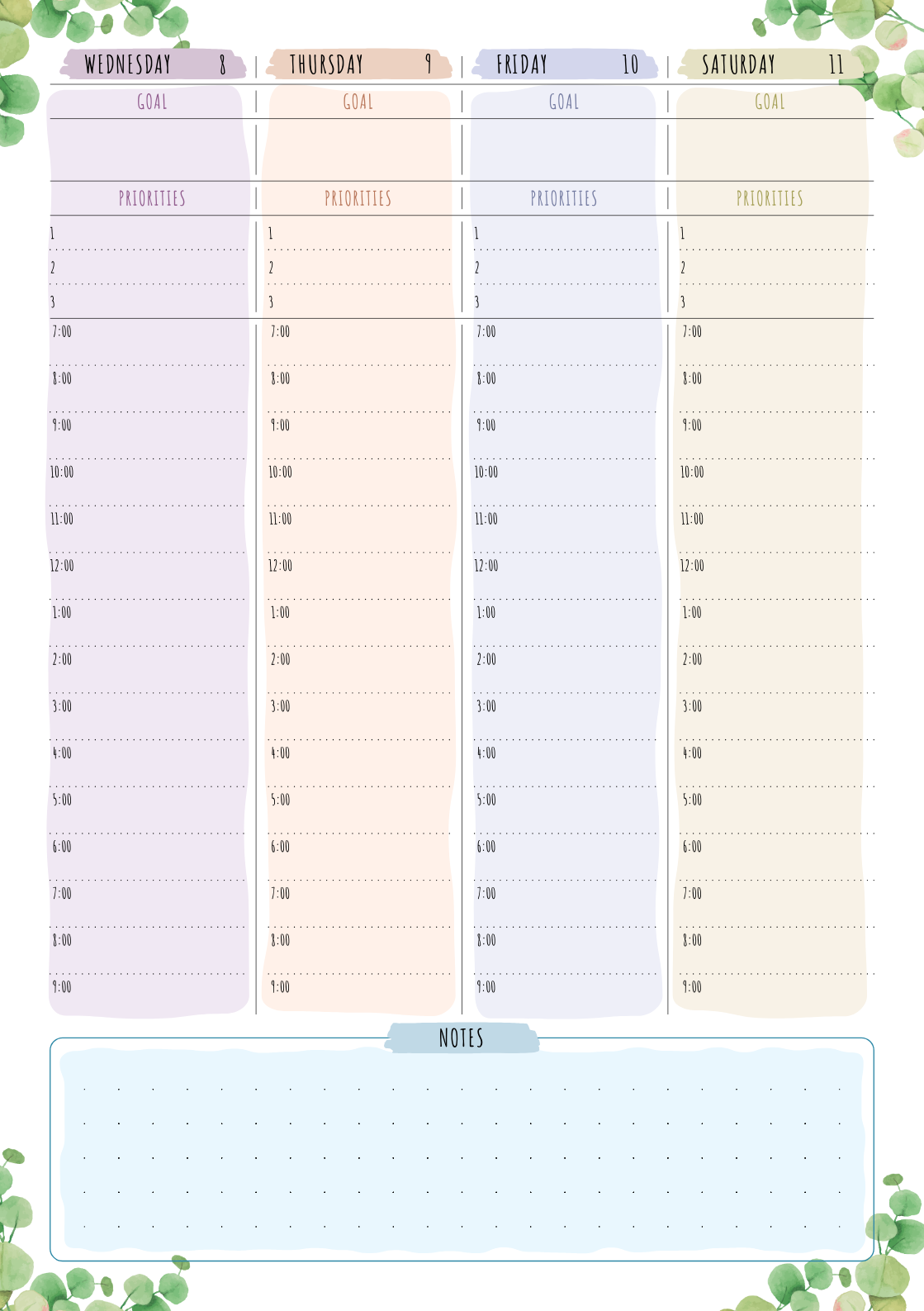 Download Printable Life Planner Dated - Floral Style PDF