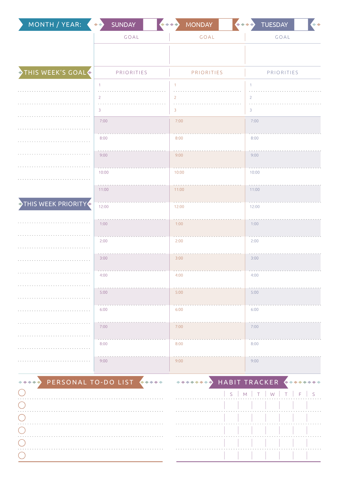 Download Printable Life Planner Undated - Casual Style PDF