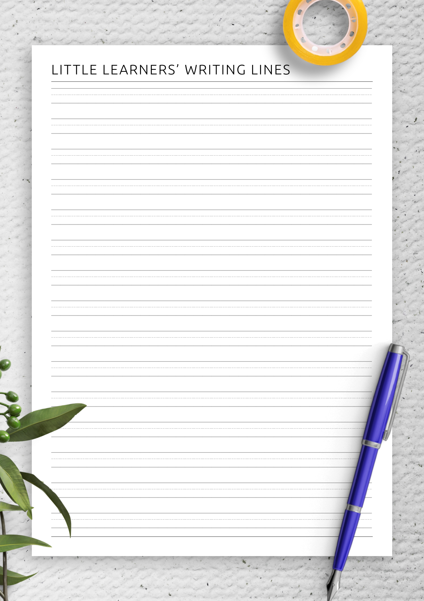 Download Little Learners’ Writing Lines Printable PDF