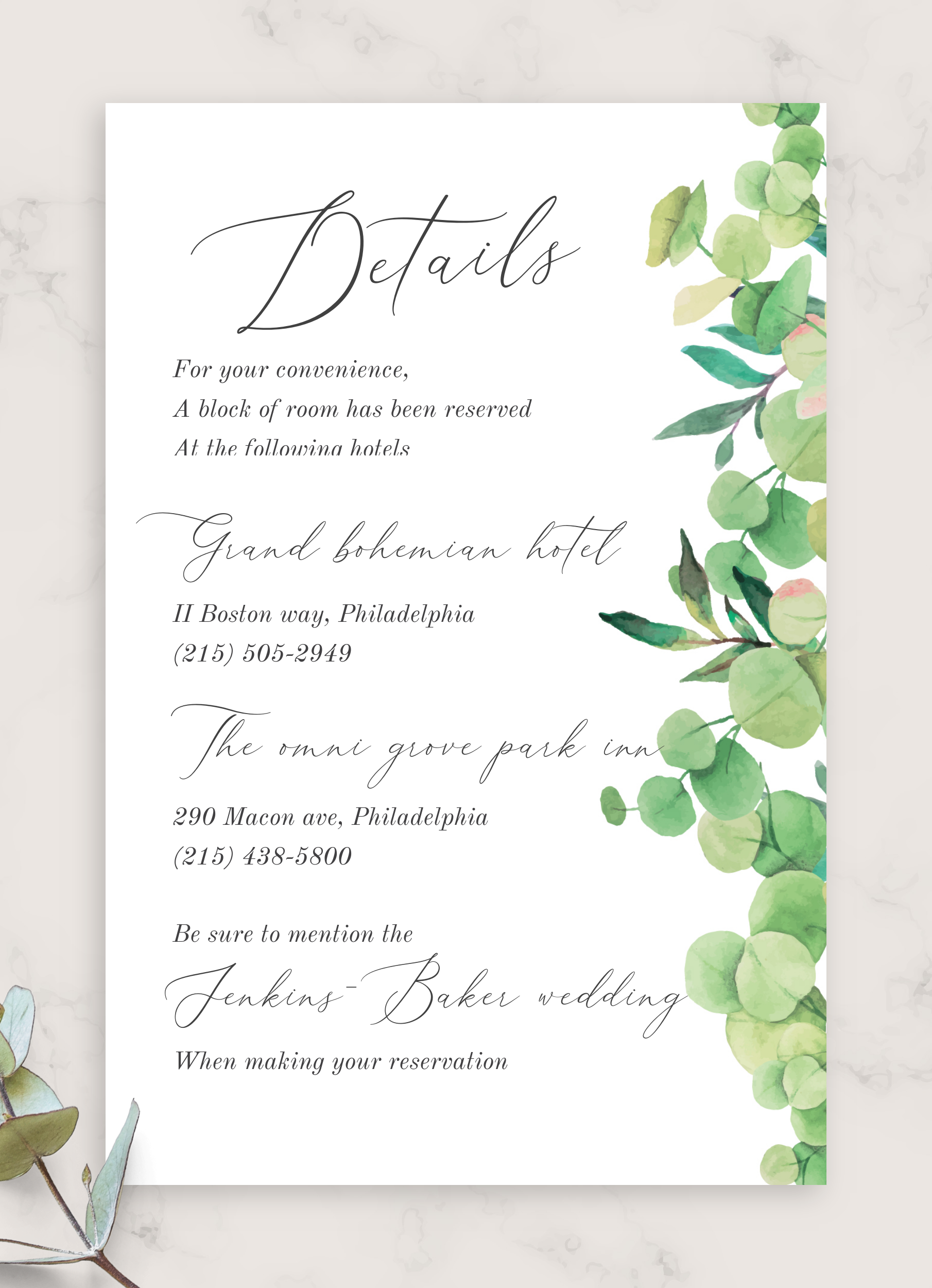 Download Printable Lush Greenery Wedding Invitation Suite PDF