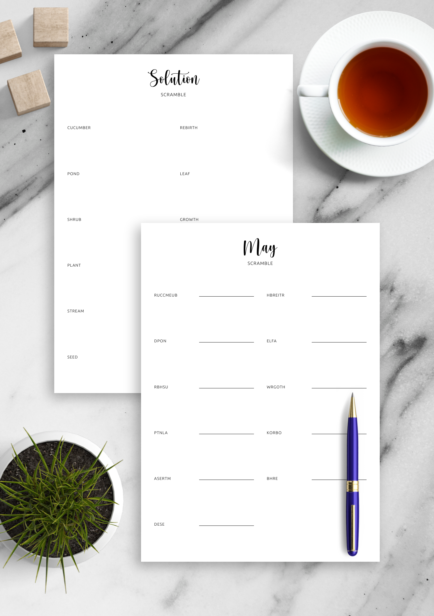 Download Printable May Word Scramble PDF