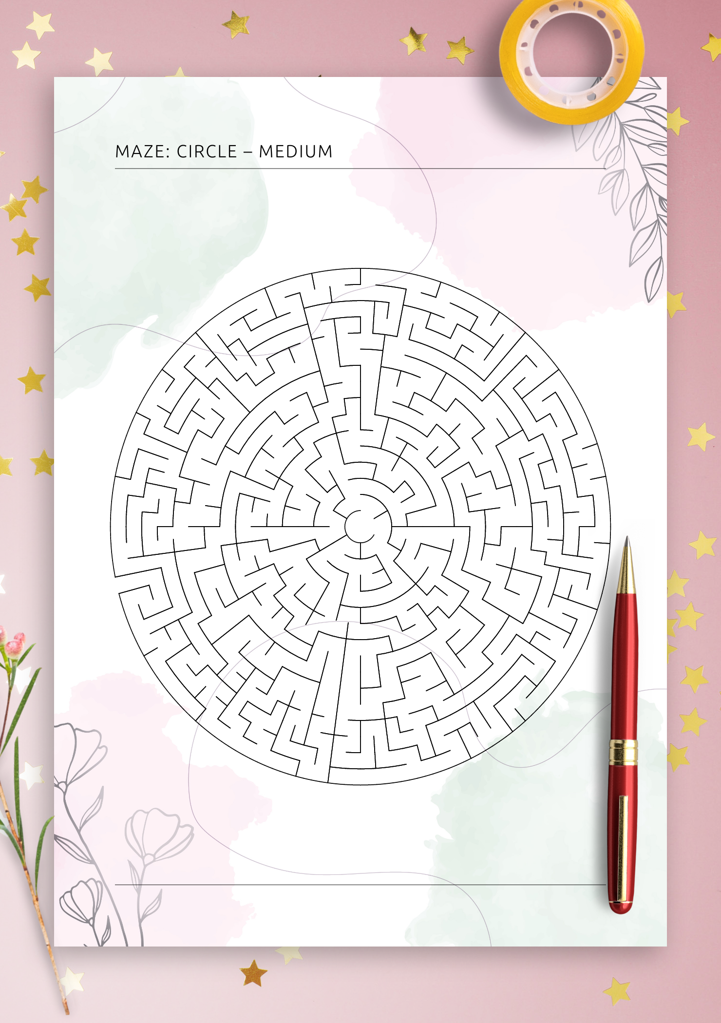 Download Printable Medium Circle Maze PDF