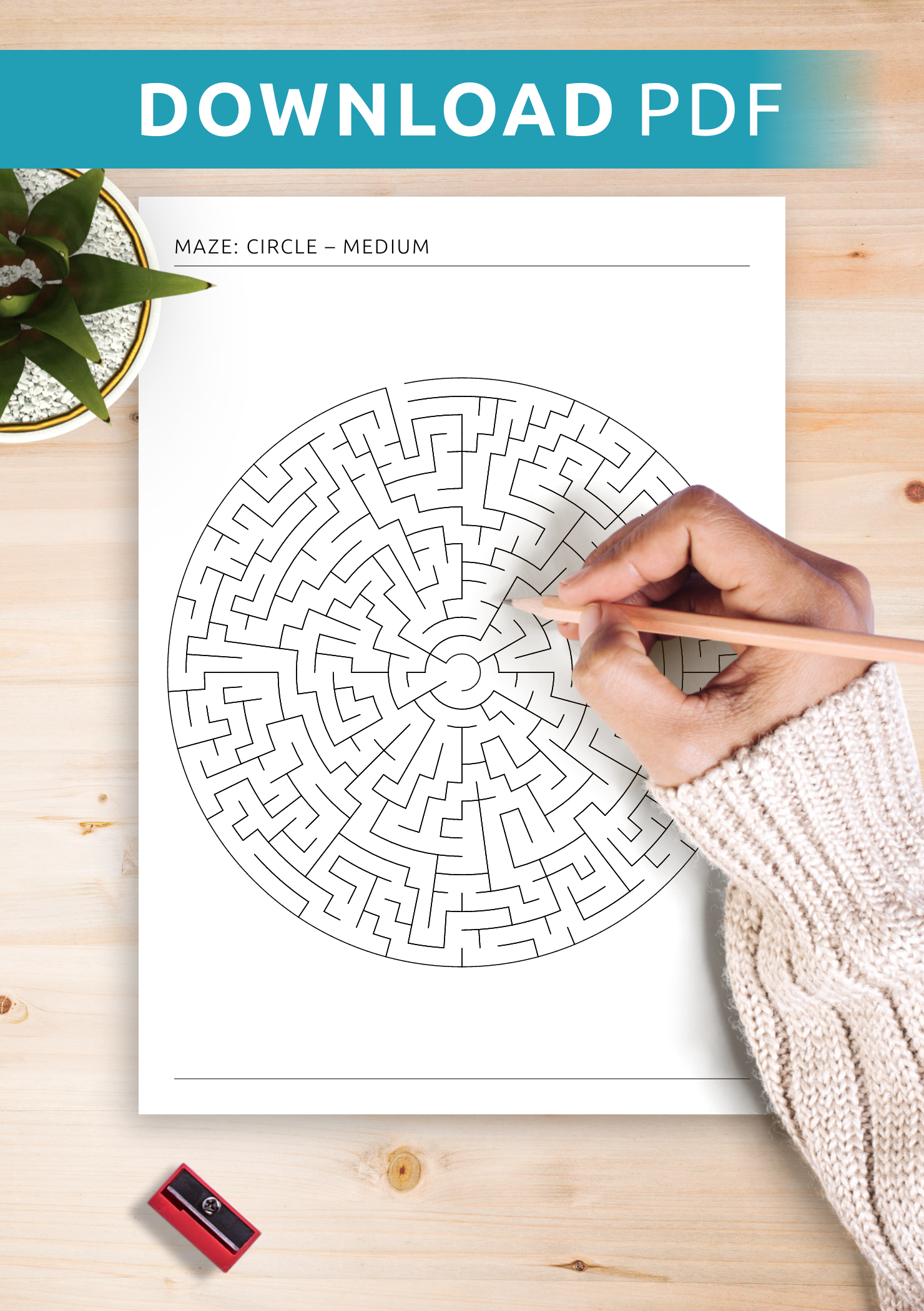 Download Printable Medium Circle Maze PDF